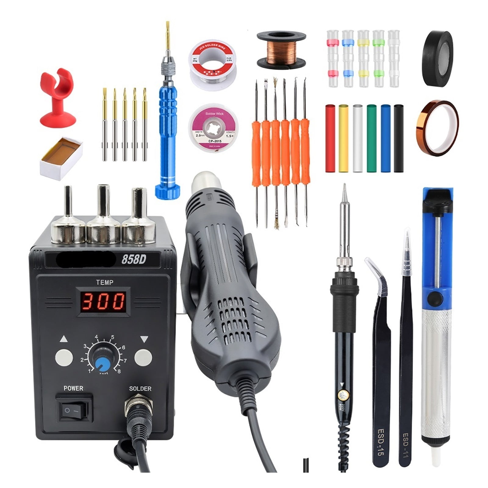 Hot Air Gun 858D BGA Rework Solder Station Heat Gun 700W Adjustable ...