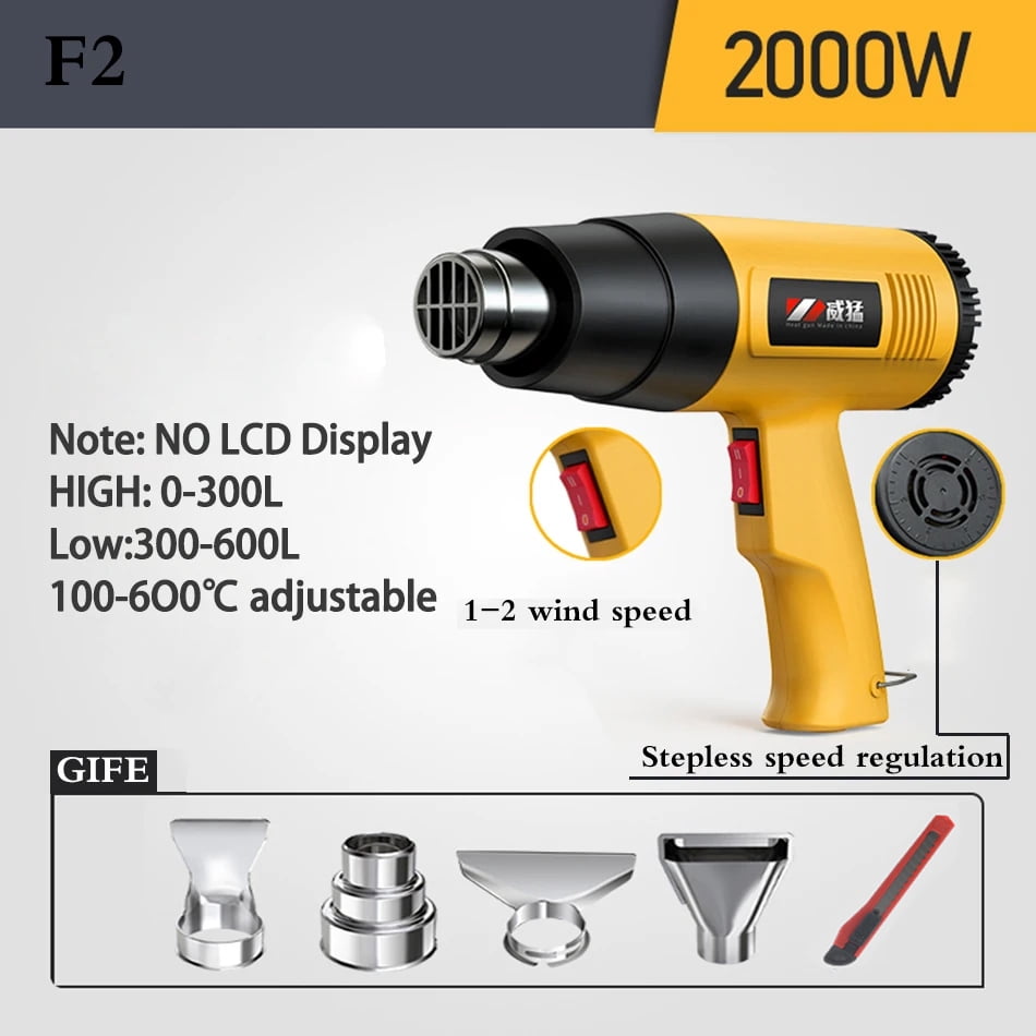 Hot Air Gun LCD Temperatures Adjustable Mini Heat Gun Thermal Blower ...