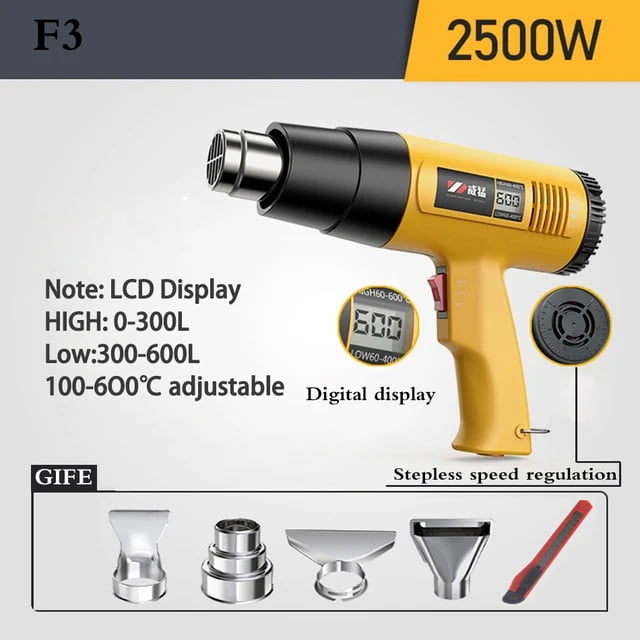Hot Air Gun LCD Temperatures Adjustable Mini Heat Gun Thermal Blower ...