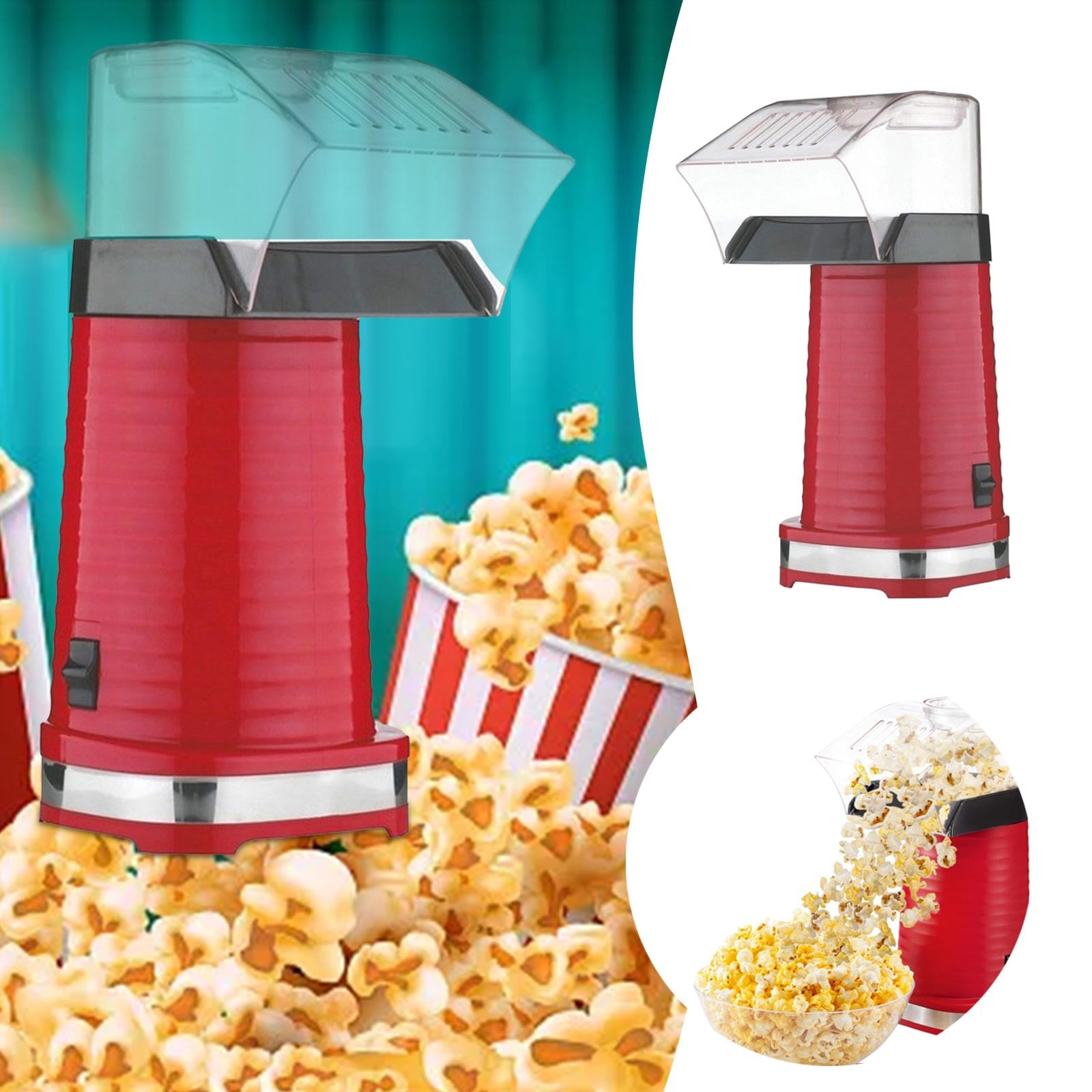 Hot Air Popcorn Maker With Measuring Cup + Melts Butter No Oil Electric ...