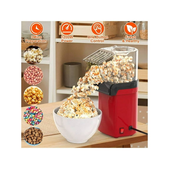 Hot Air Popcorn Popper Maker With Measure Cup And Butter Warmer 1200W ...