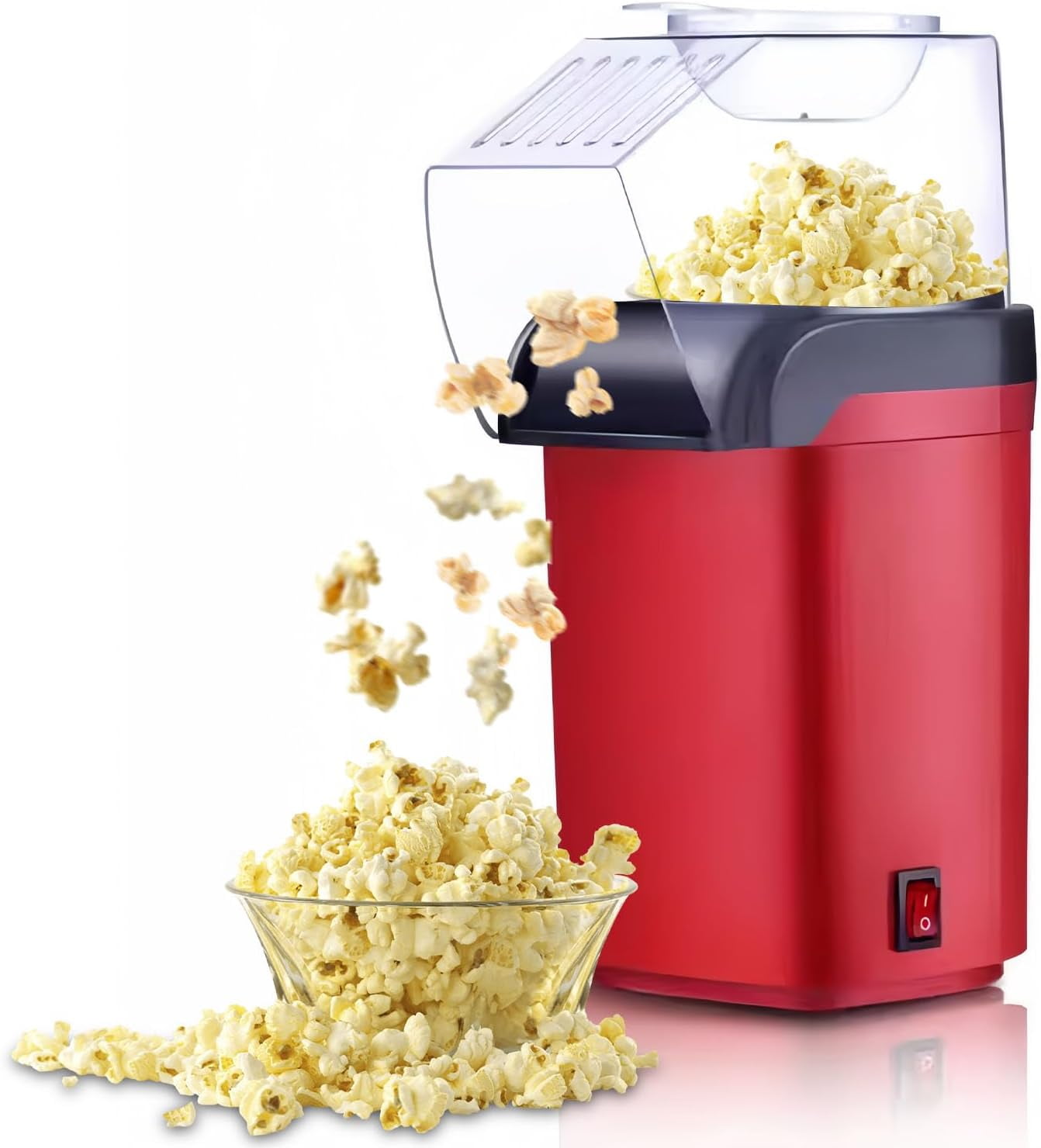 Hot Air Popcorn Popper, Mini Electric Popcorn Maker with Measuring Cup ...