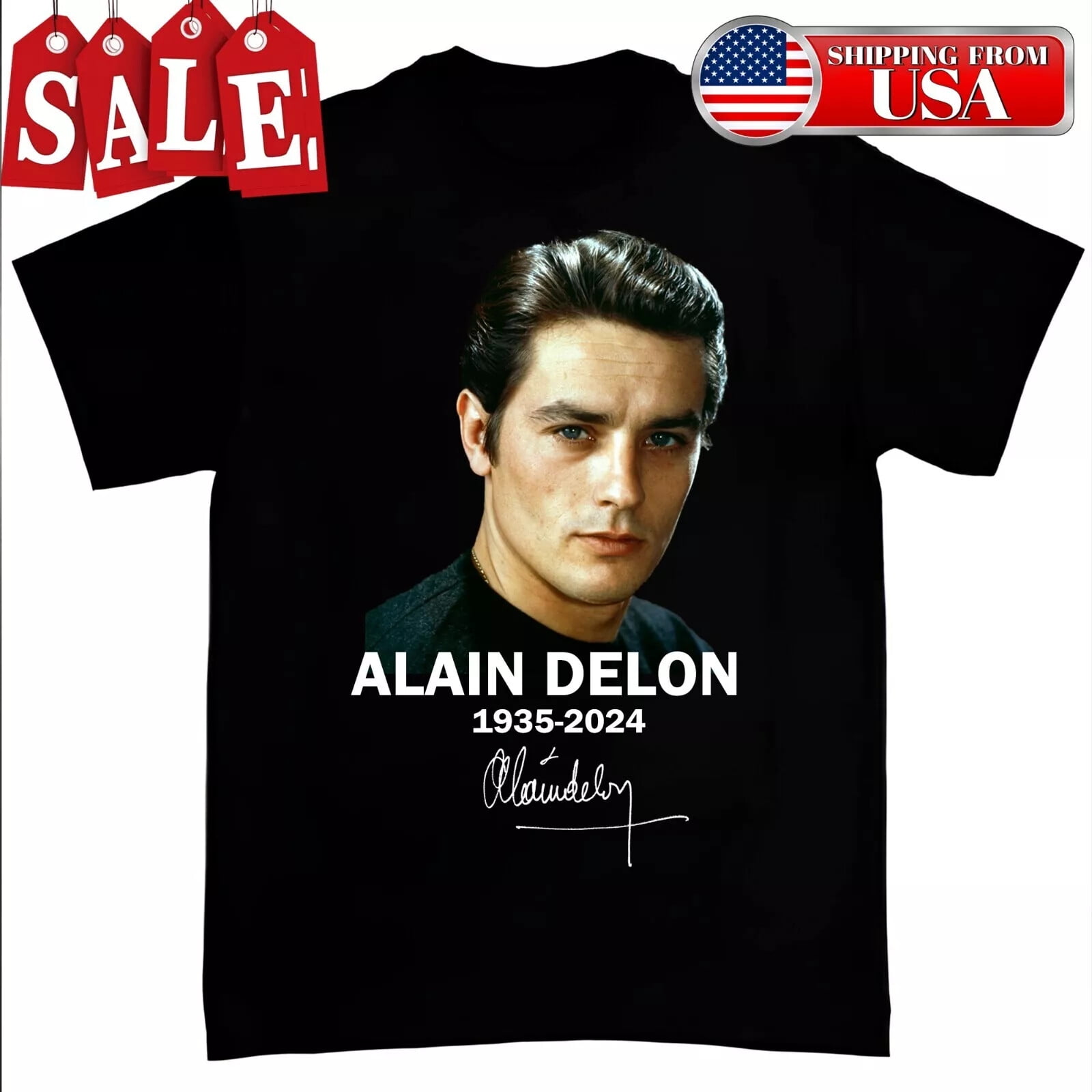 Hot Alain Delon Cotton Unisex tshirt - Walmart.com