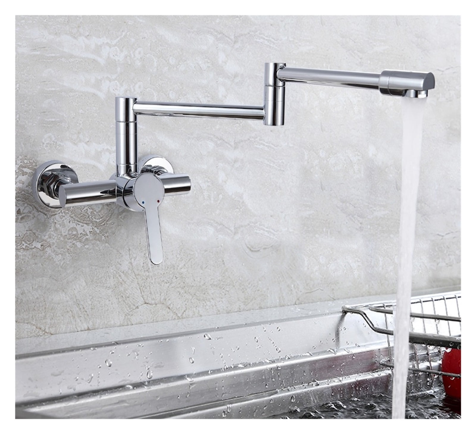 Hot And Cold Water Hidden Extension Folding Kitchen Faucet Tap ,Easy to ...