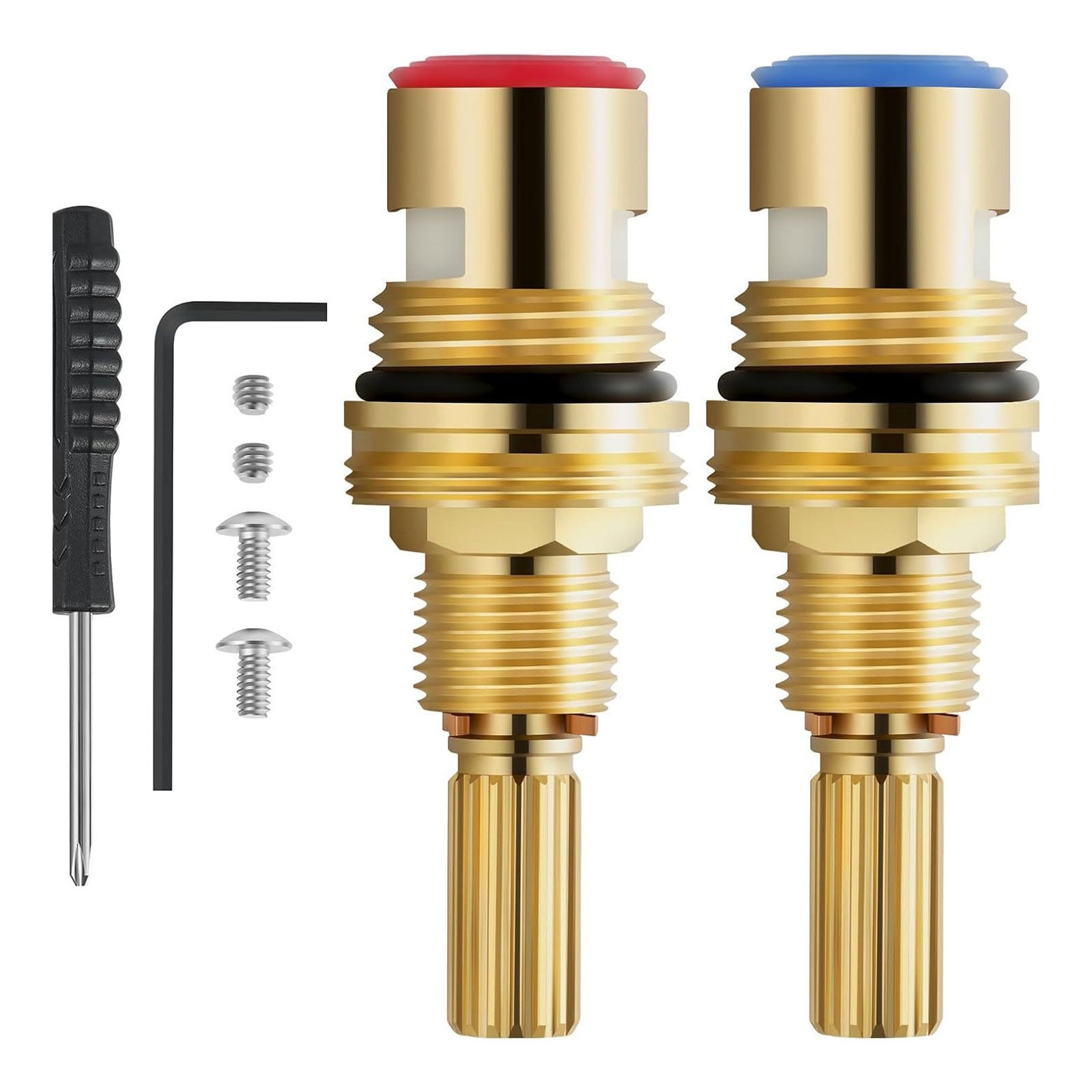 Hot And Cold Water Spools Dripping Resistant Faucet Valves Brass ...