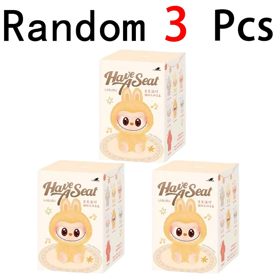 Hot Anime Figure Kawaii Monsters Labubu Have A Seat Series Vinyl Face ...