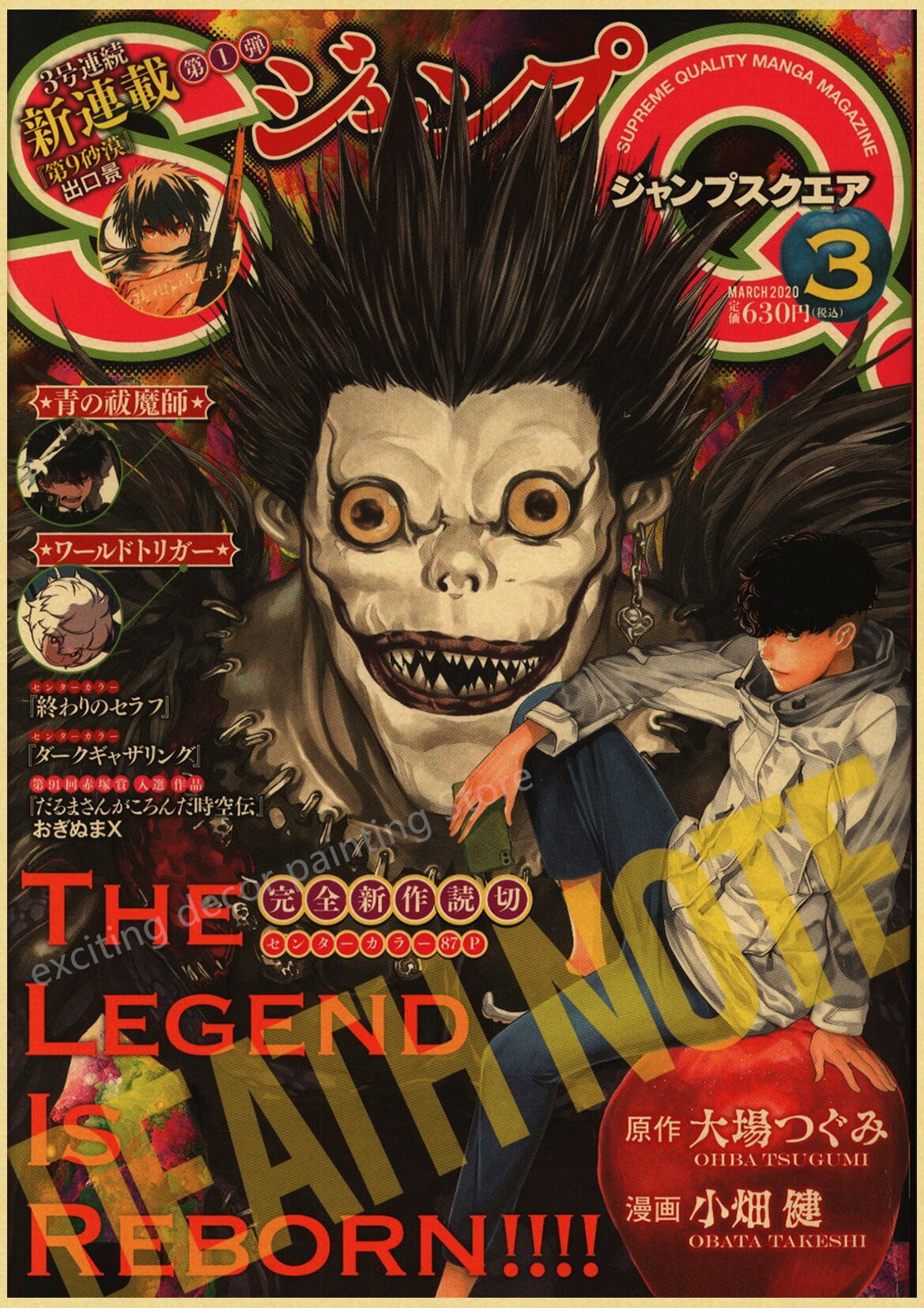 Hot Anime Poster Chainsaw Man/JOJO/My Hero Academia/Death Note Retro ...