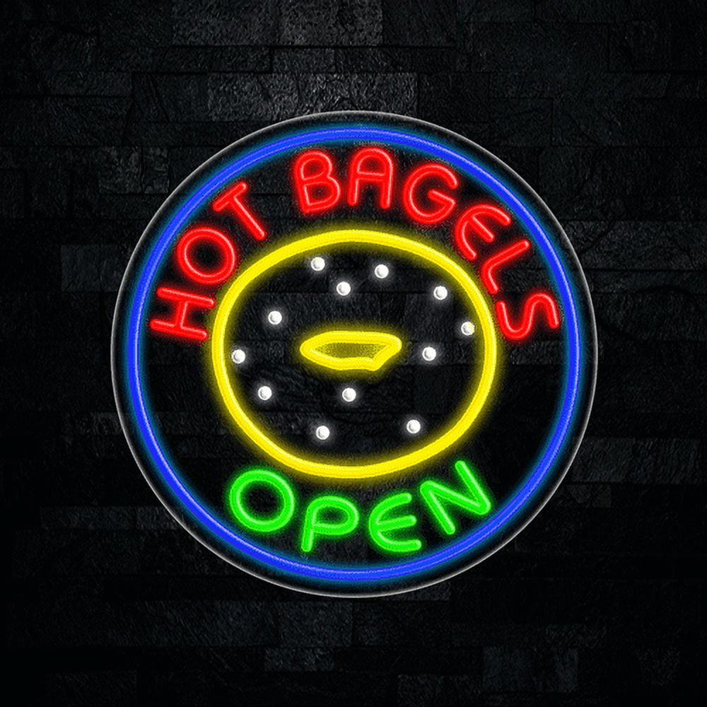 Hot Bagels LED Neon Sign 26"L x 26"H #31310 - Walmart.com