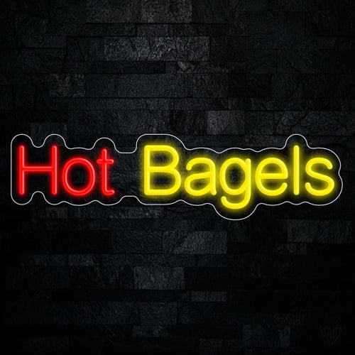 Hot Bagels LED Neon Sign 27"L x 7"H #33172 - Walmart.com