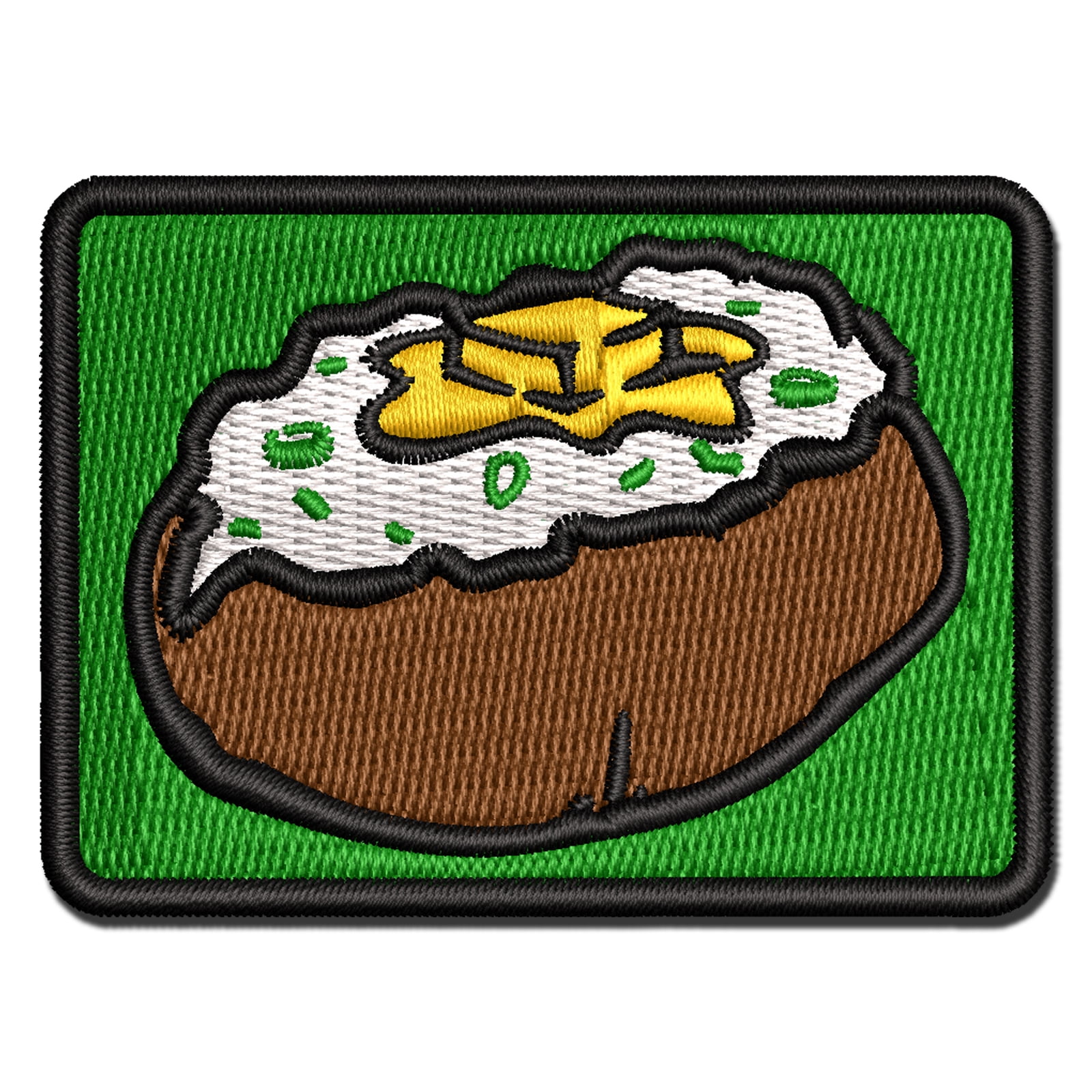 Hot Baked Potato with Chives and Butter Applique Multi-Color ...