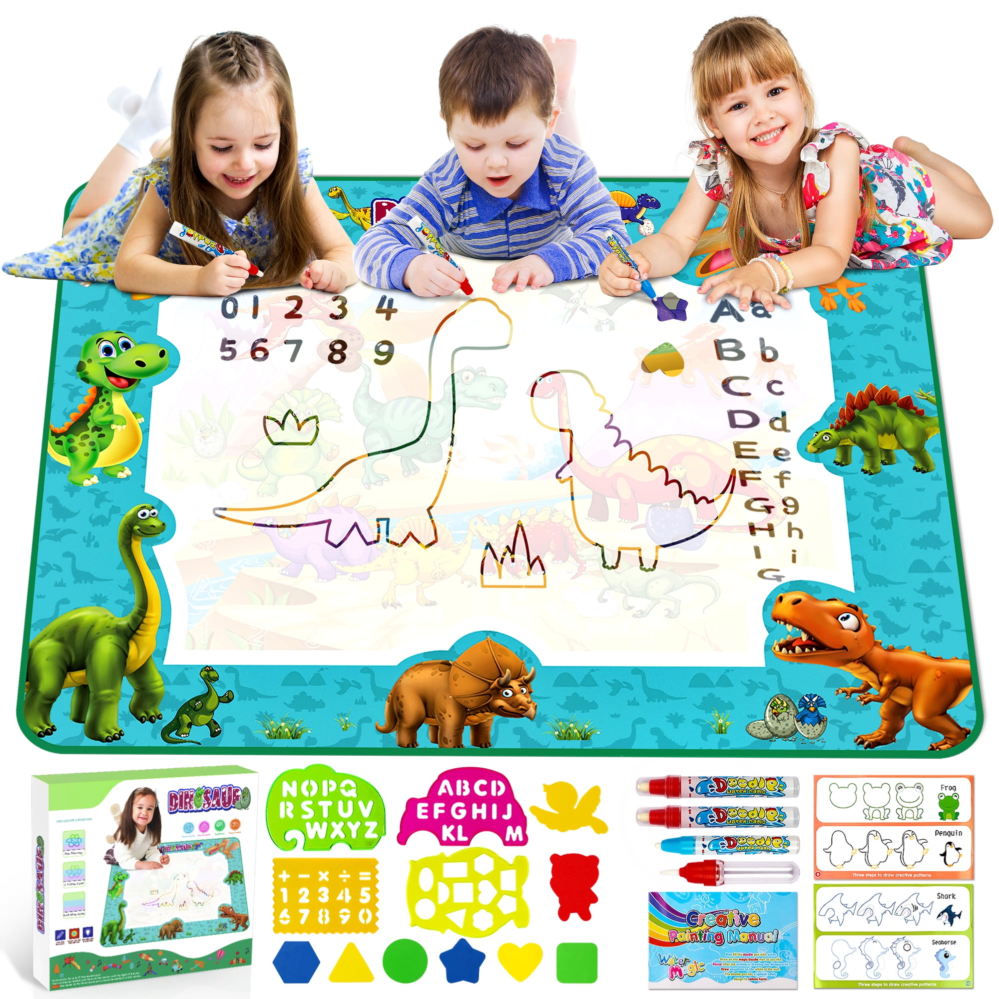 Hot Bee Dinosaur Doodle Mat, Aqua Magic with Pen, Learning Toys for ...