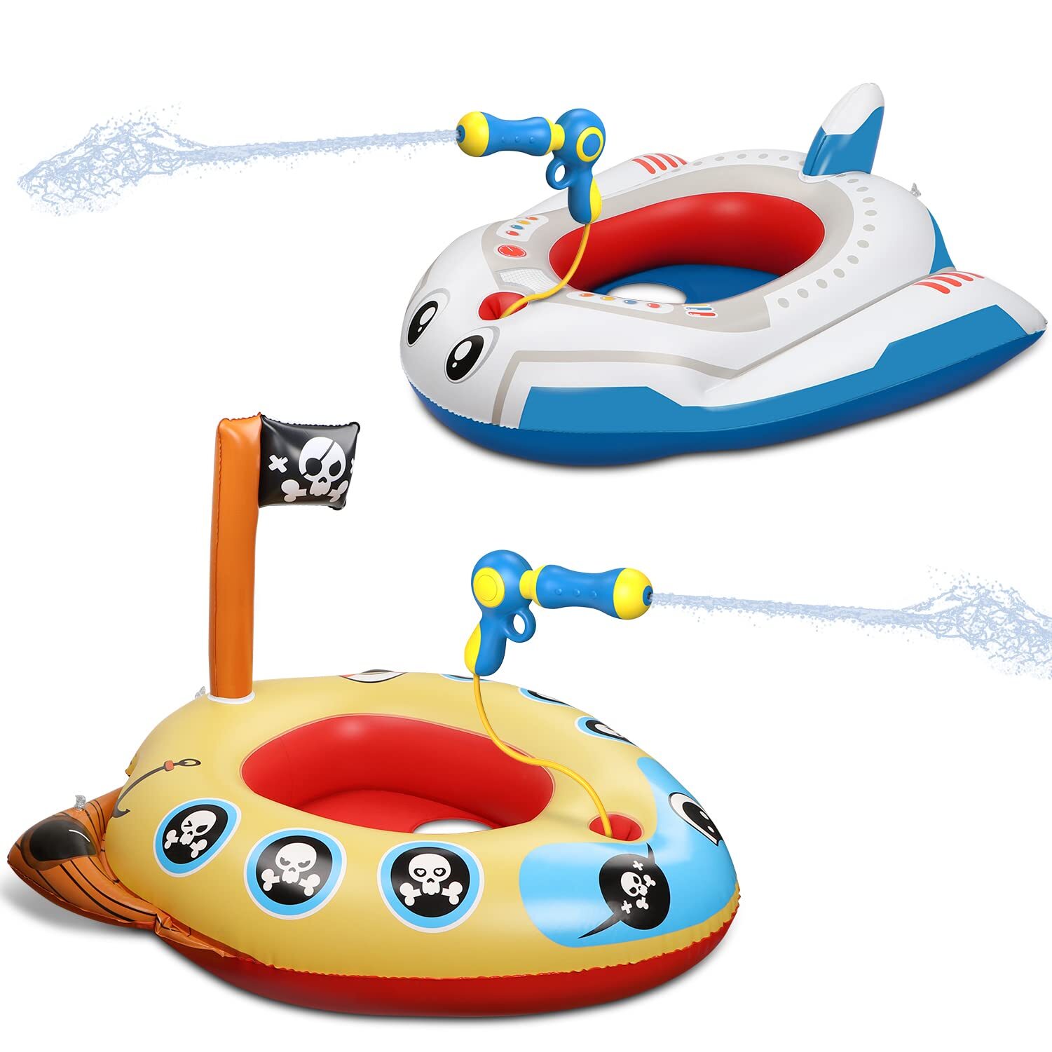 HopeRock Fun Pirate Ship Pool Float Toy, Inflatable Ride-on for Cool ...