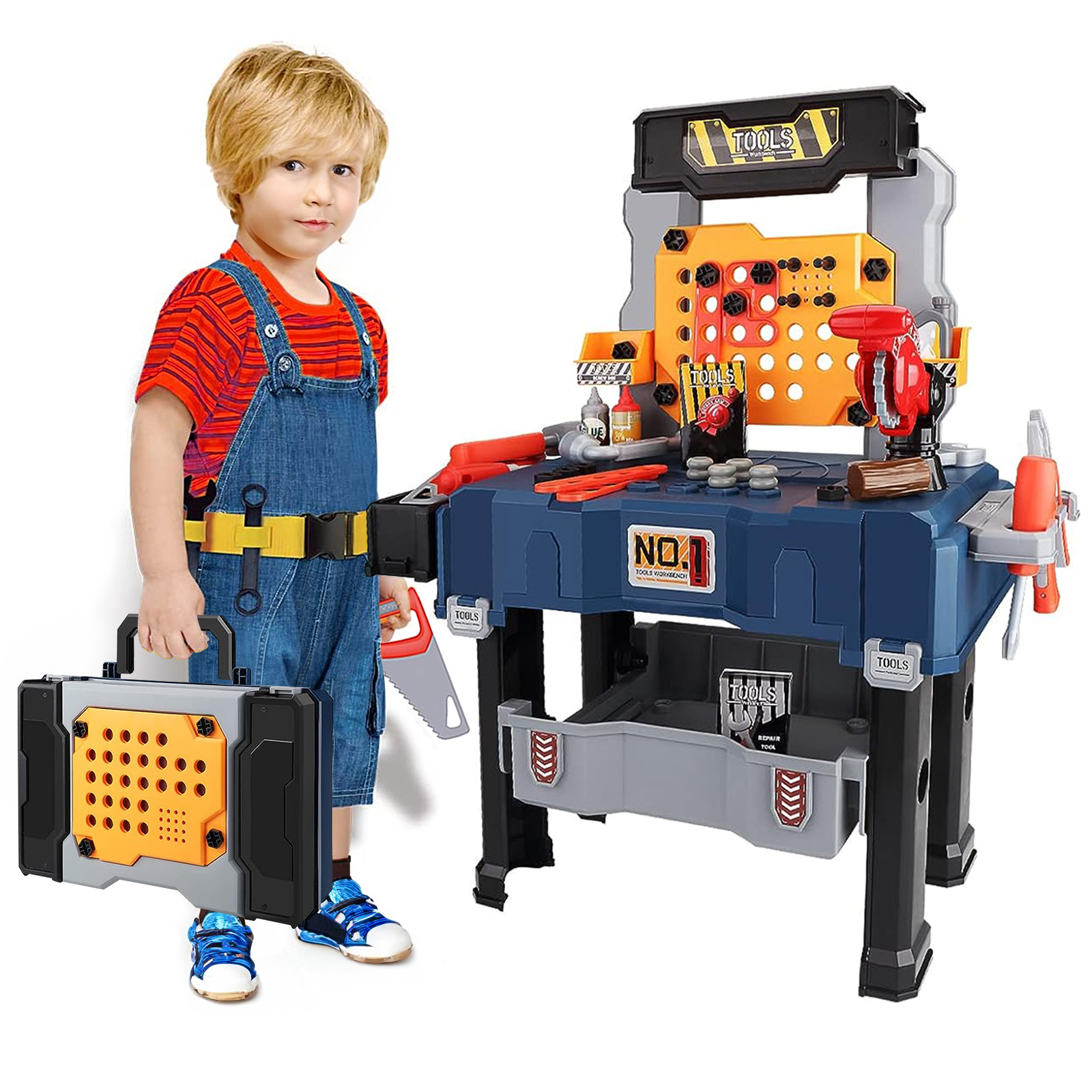 Young Choi's 82 Pcs Kid Tool Set, with Realistic Tools and Electric ...