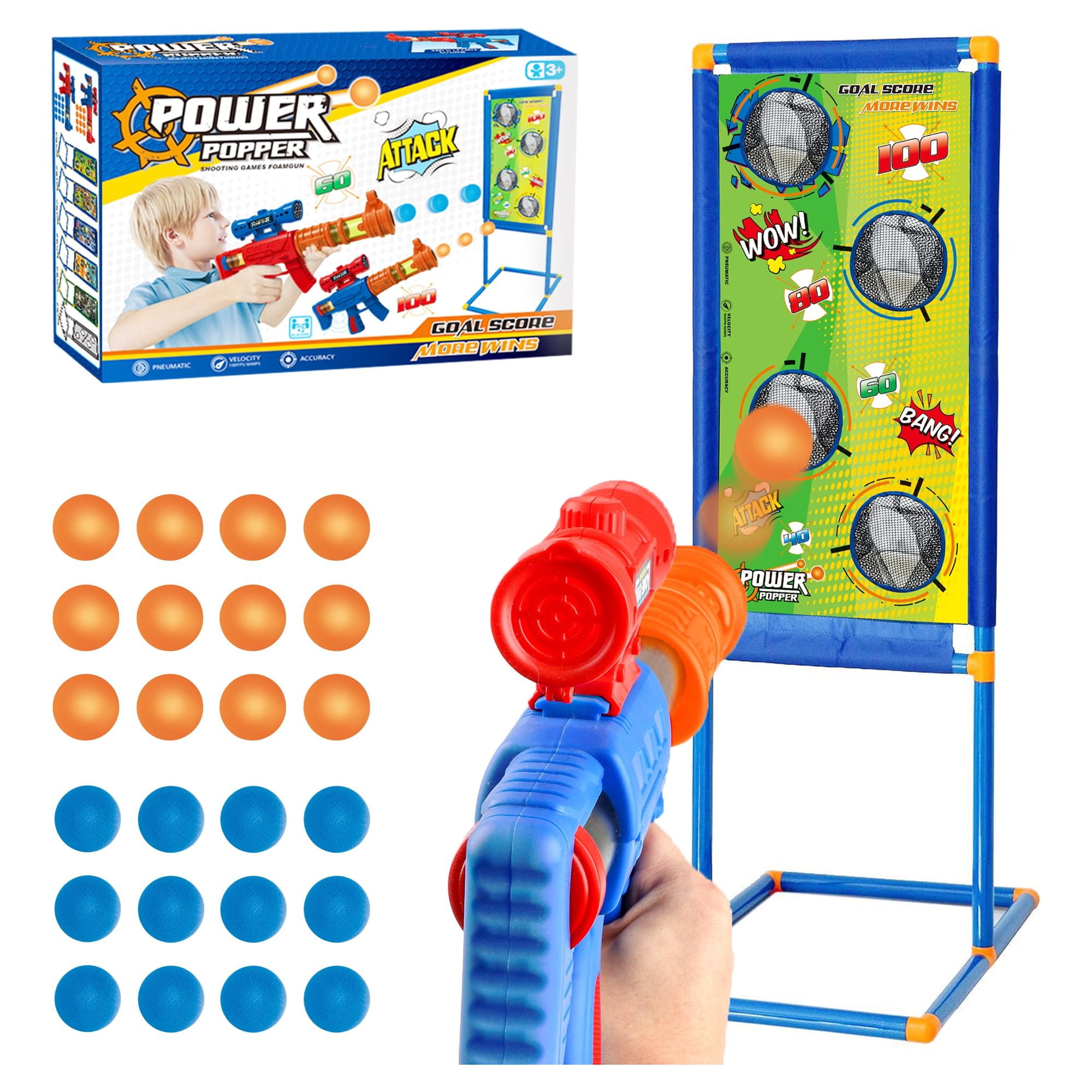 Hot Bee Shooting Game Toy with Shooting Target & 24 Foam Balls, Gift ...