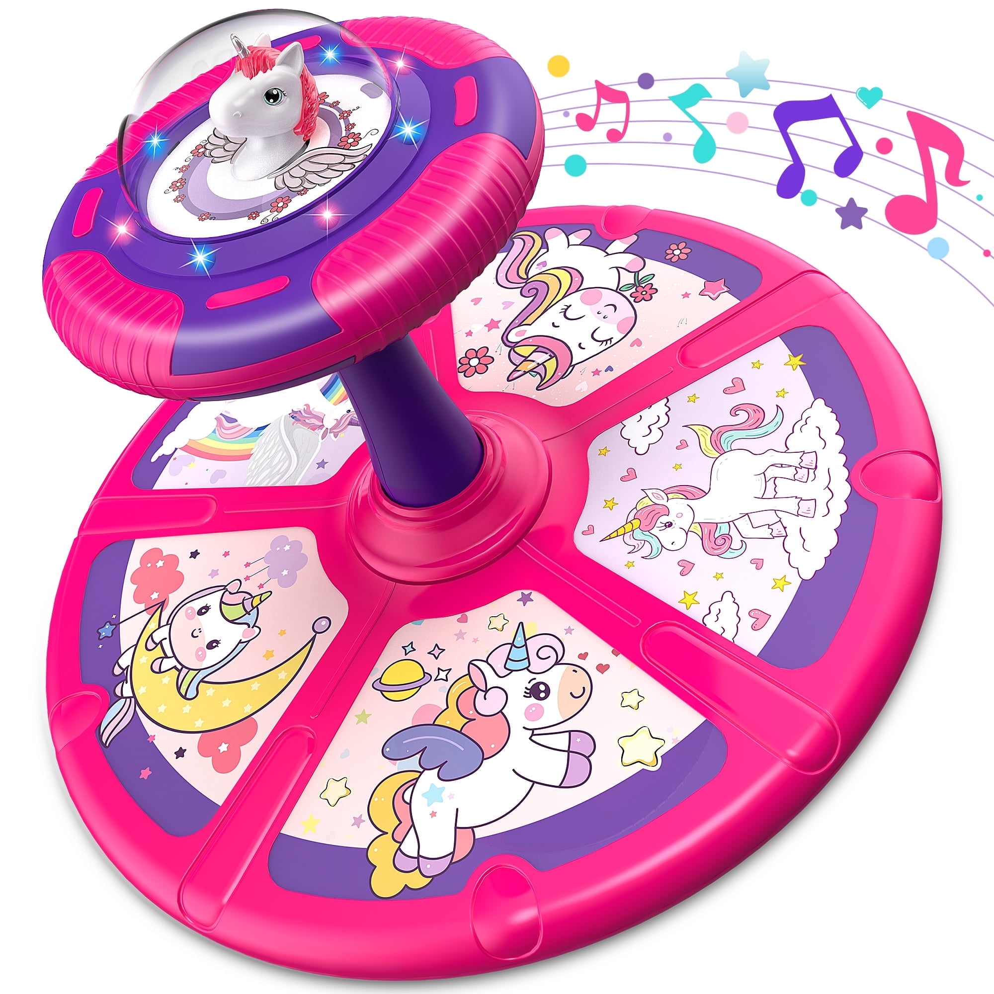 Hot Bee Unicorn LED Sit and Spin Toy for Toddlers 1-3 with Music, 360 ...