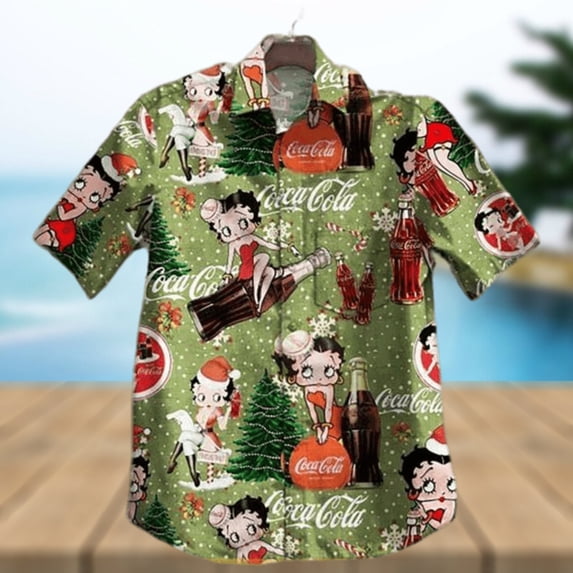 Hot Betty Boop Coca Cola Funny Hawaiian Shirt - Walmart.com