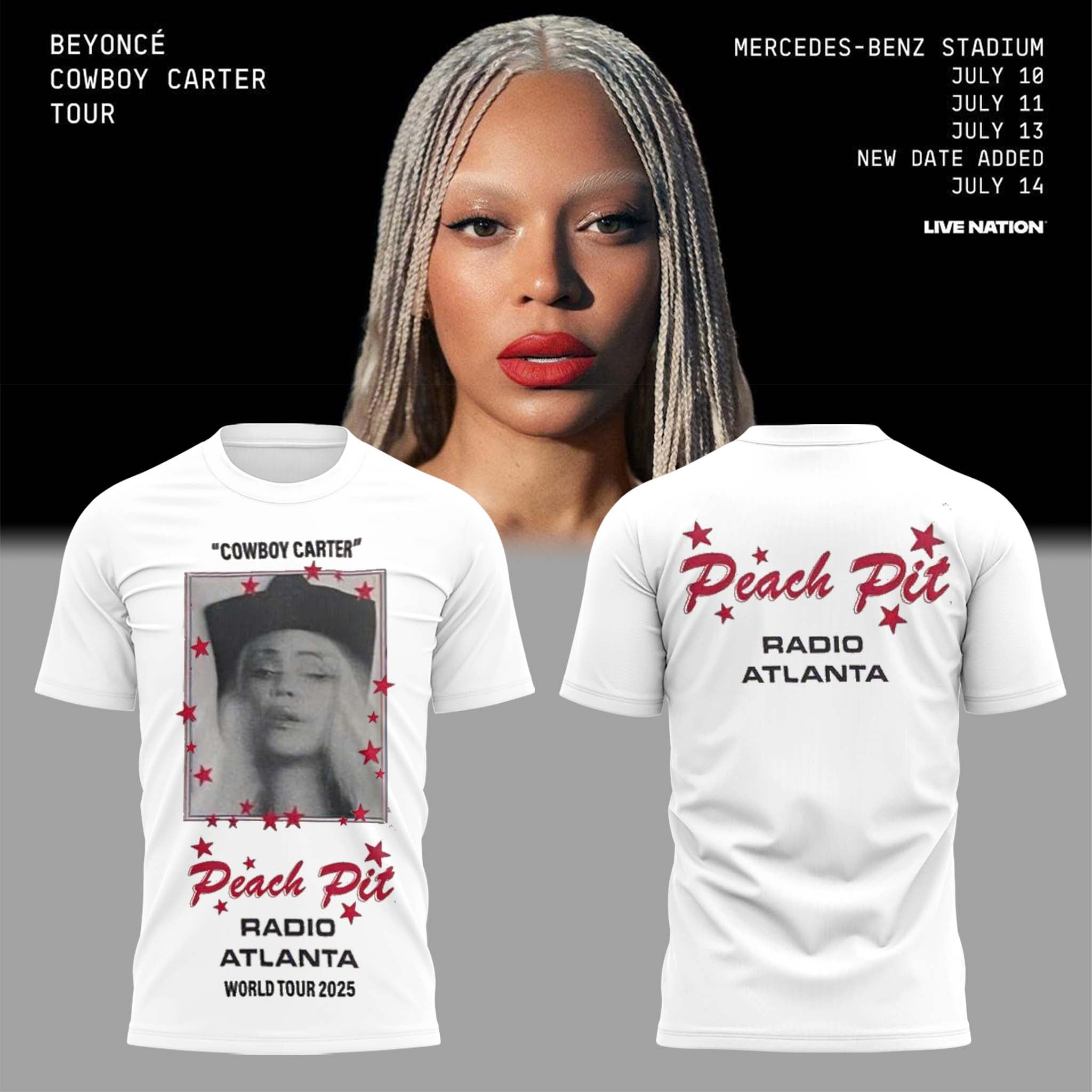 Hot! Beyonce-Cowboy Carter Tour 2025 Atlanta GA July 10 2025 Shirt Reprint Merch - Walmart.com