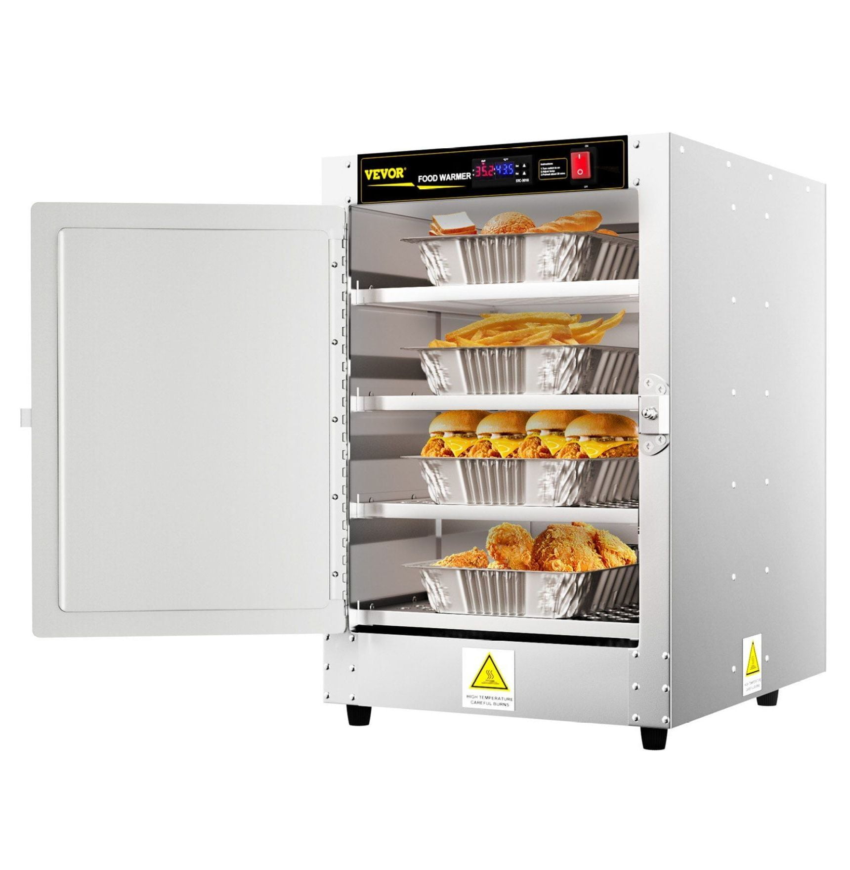 Hot Box Food Warmer, 16"x22"x24" Concession Warmer with Water Tray ...