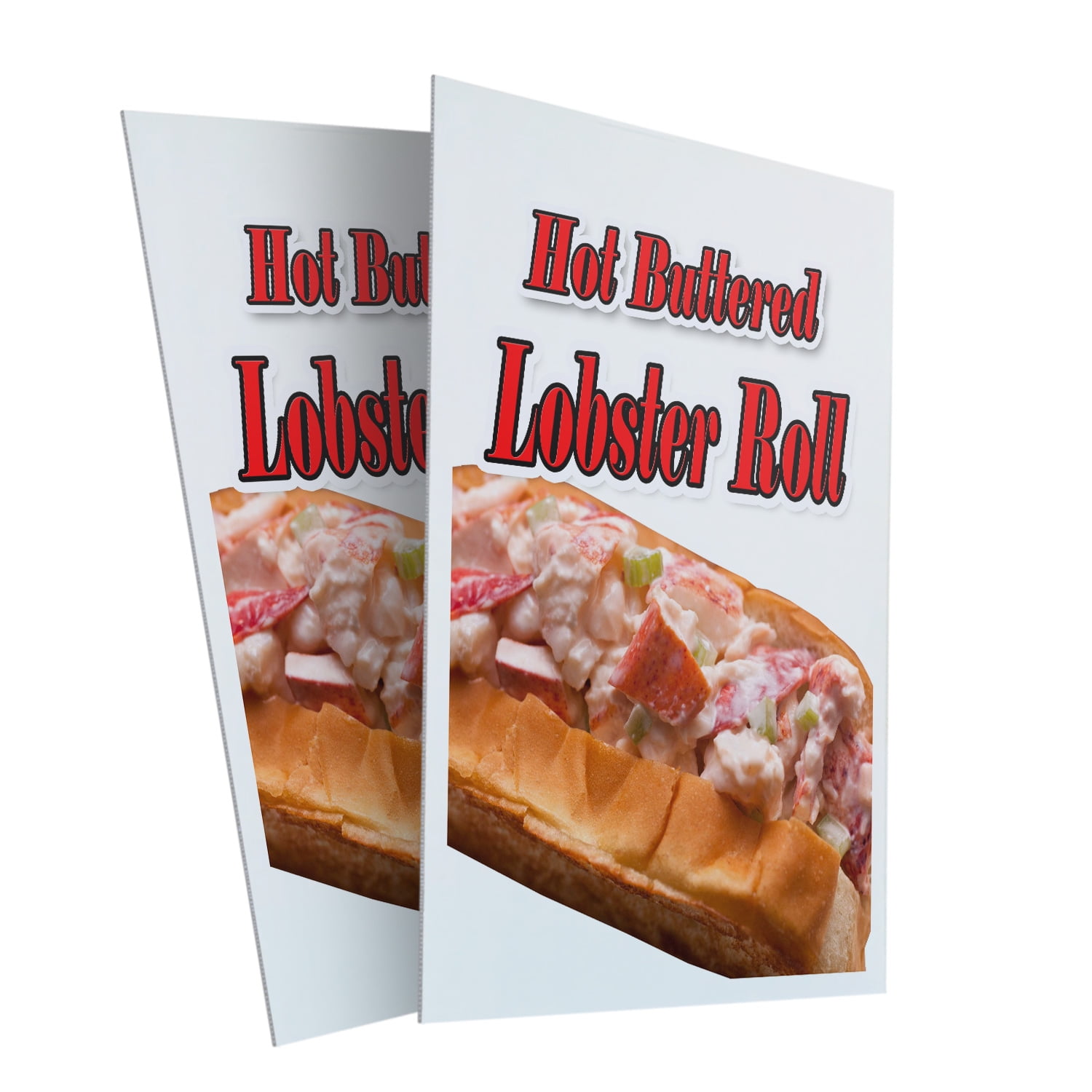 Hot Buttered Lobster Roll (2-PACK) 24" x 36" Plastic Signs | Sign ...