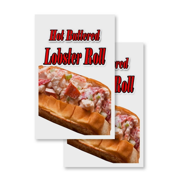 Hot Buttered Lobster Roll (2-PACK) 24" x 36" Vinyl Decals | Sign Insert ...