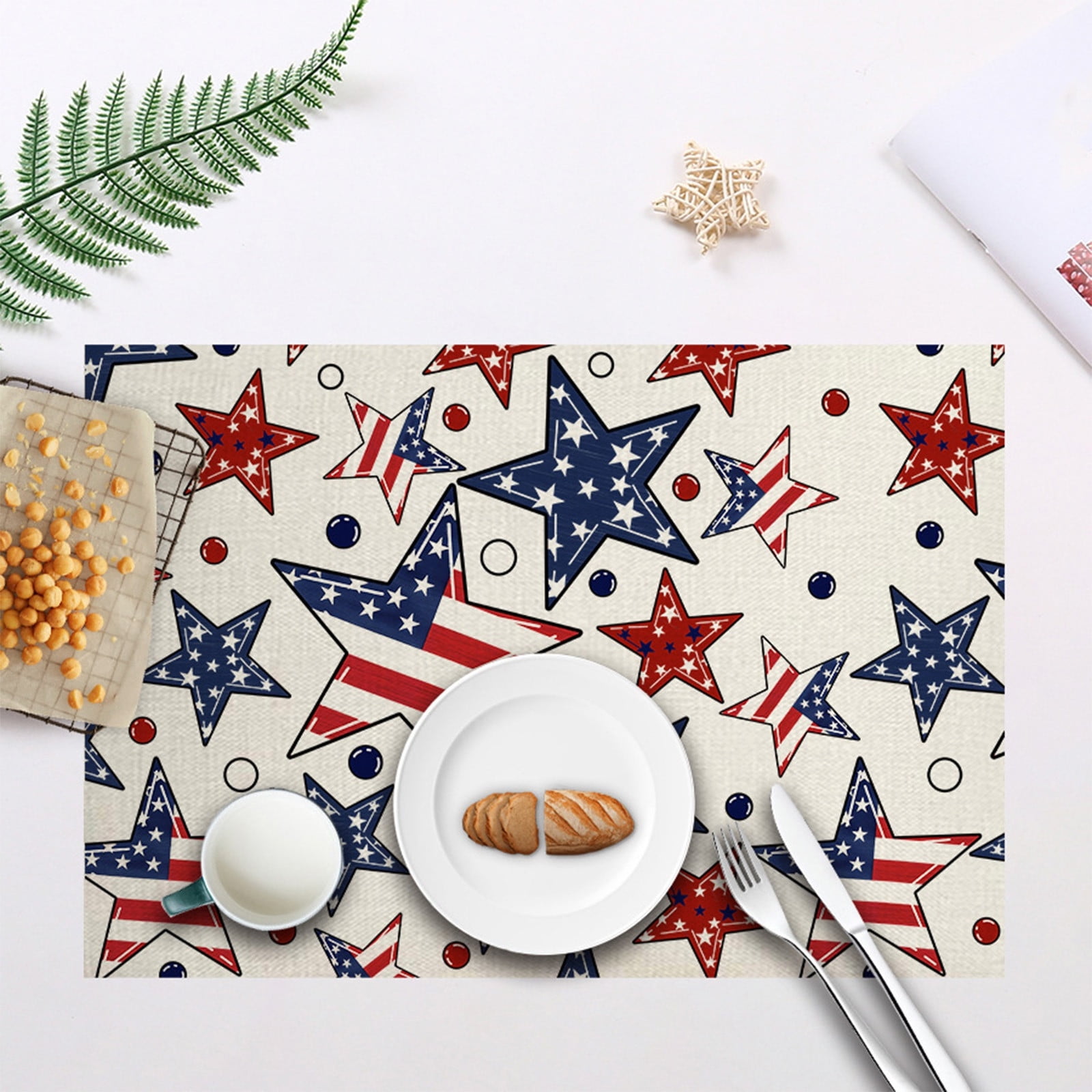 Hot Buy! 4th of July Star Placemat, Heat-Polyester Table Mat with ...