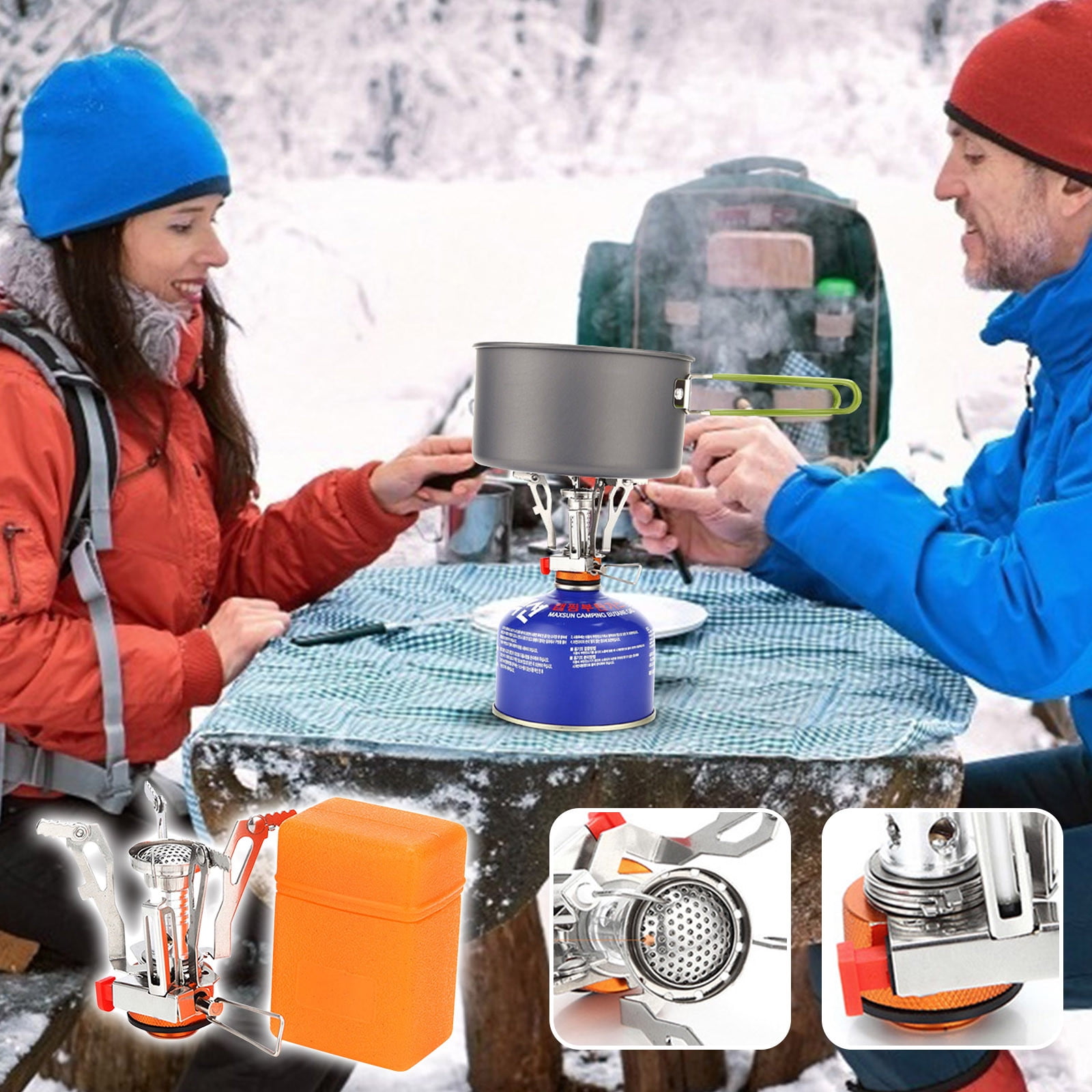Hot Buy! Outdoor Windproof Gas Stove, Split Gas Stove for Camping and ...