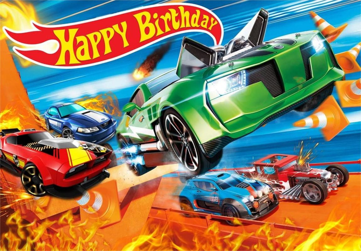 Hot Car Background Photography Backdrops Party Photo Banner Birthday ...