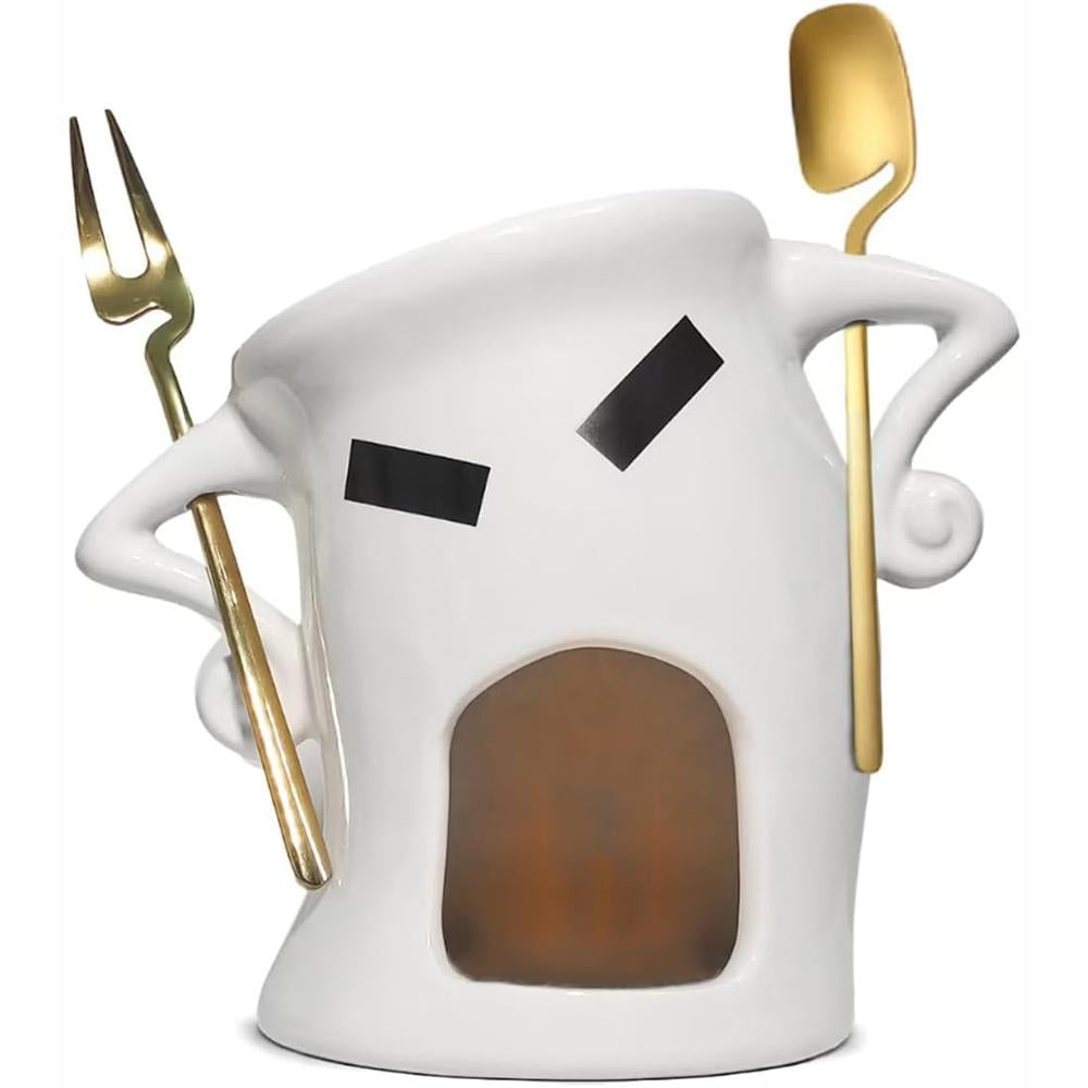 Hot Ceramic Chocolate Chafing Dish Cup With Fork Candle Pot Melting Mug ...