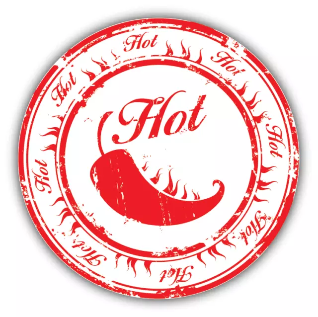 Hot Chilli Pepper Grunge Stamp Food Car Sticker Phone Decal Water ...