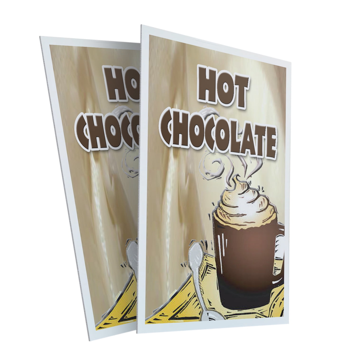 Hot Chocolate (2-PACK) 24" x 36" Plastic Signs | Sign Insert 4mm ...