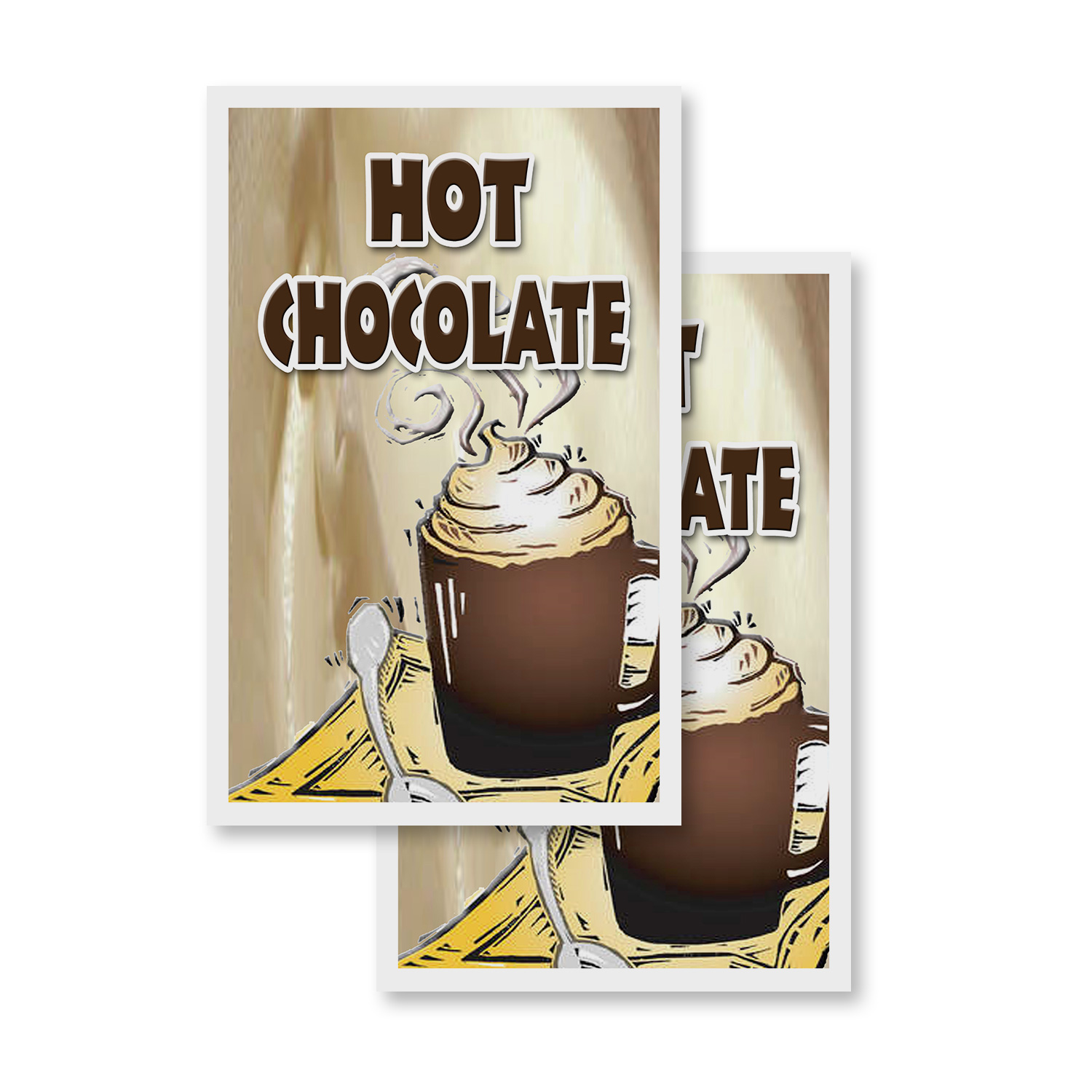 Hot Chocolate (2-PACK) 24" x 36" Vinyl Decals | Sign Insert Peel ...