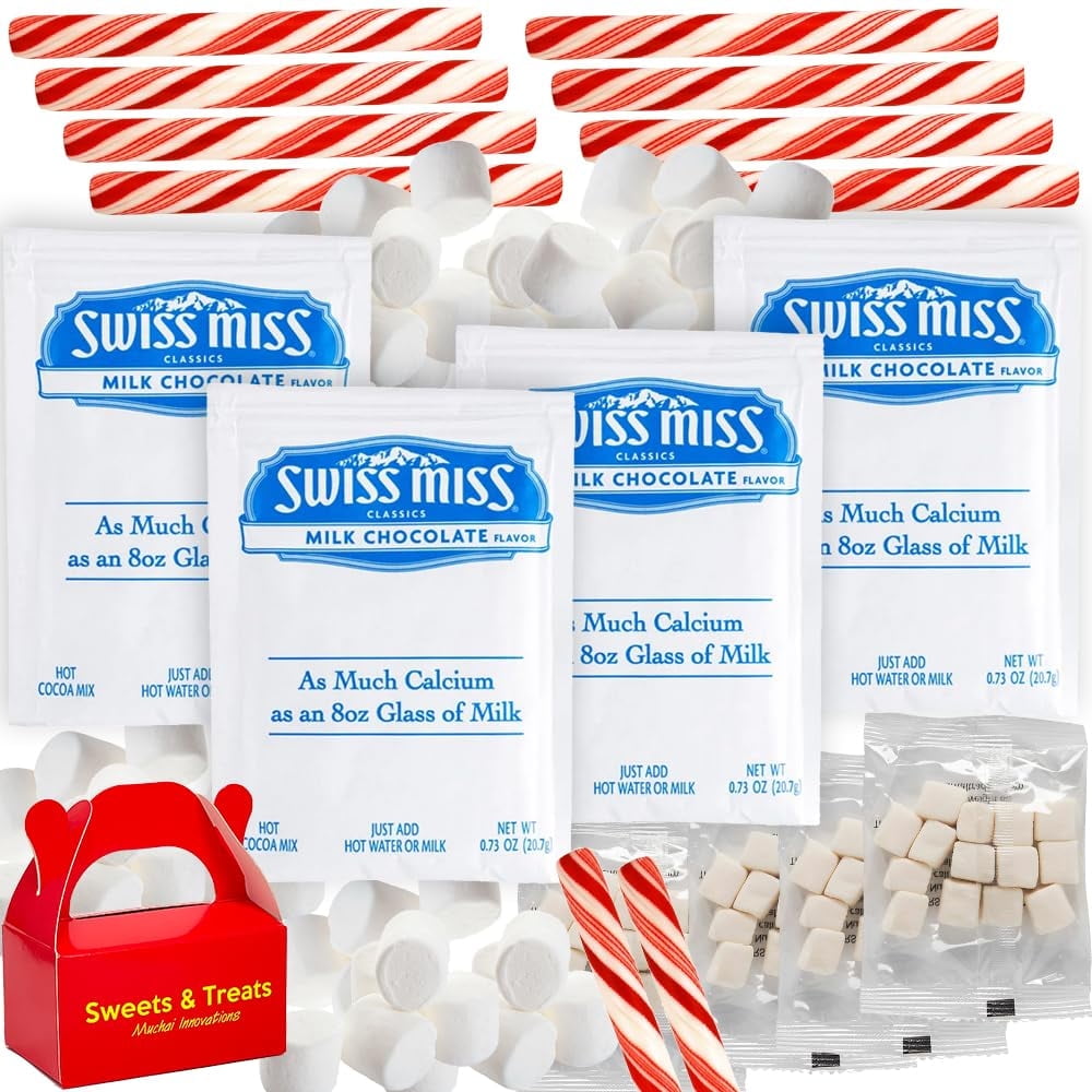 Hot Chocolate Gift Basket – Premium Swiss Cocoa, Peppermint Stir Sticks ...