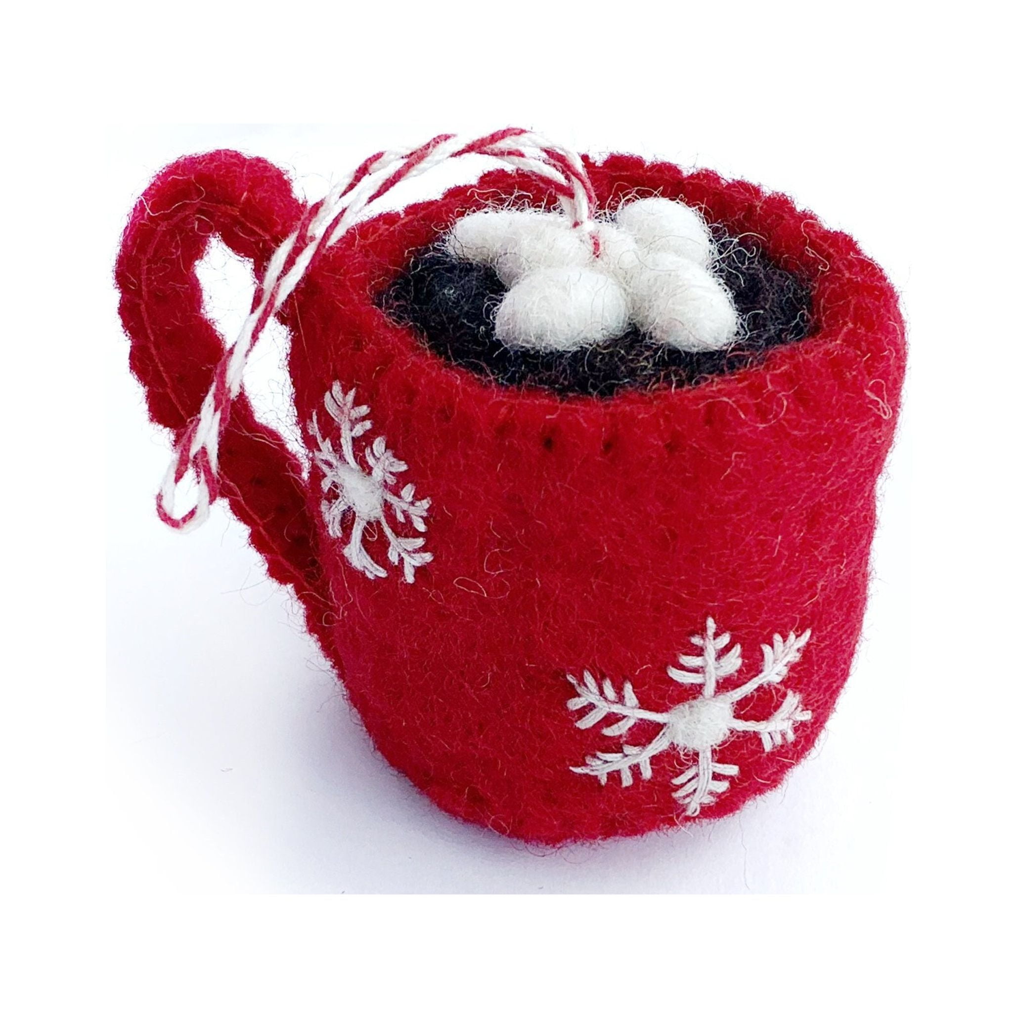 Hot Chocolate Ornament - Felt Wool Fair Trade Christmas Decor Handmade ...