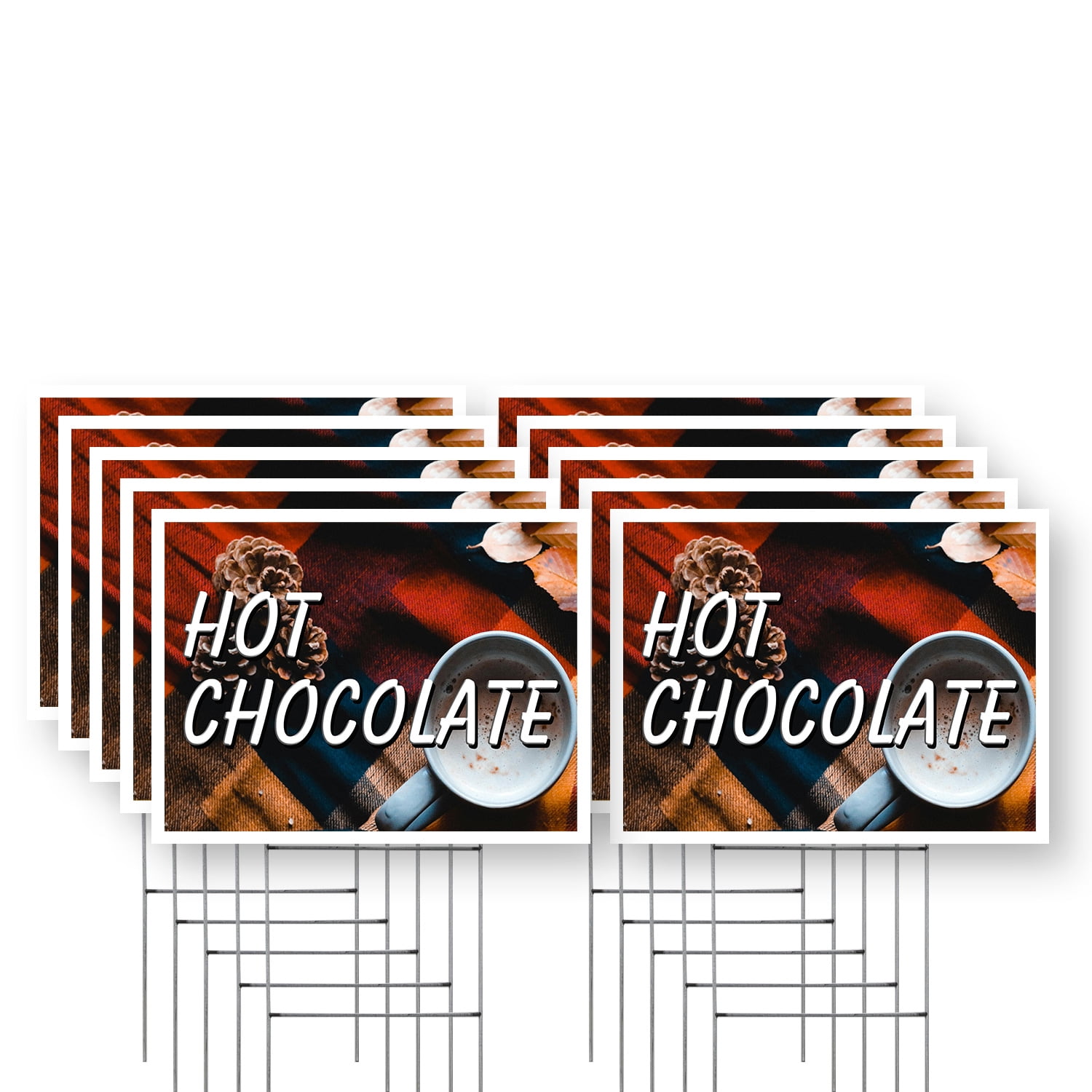 Hot Chocolate Yard Sign 10 Pack of 12 Inch x 16 Inch Double Sided ...