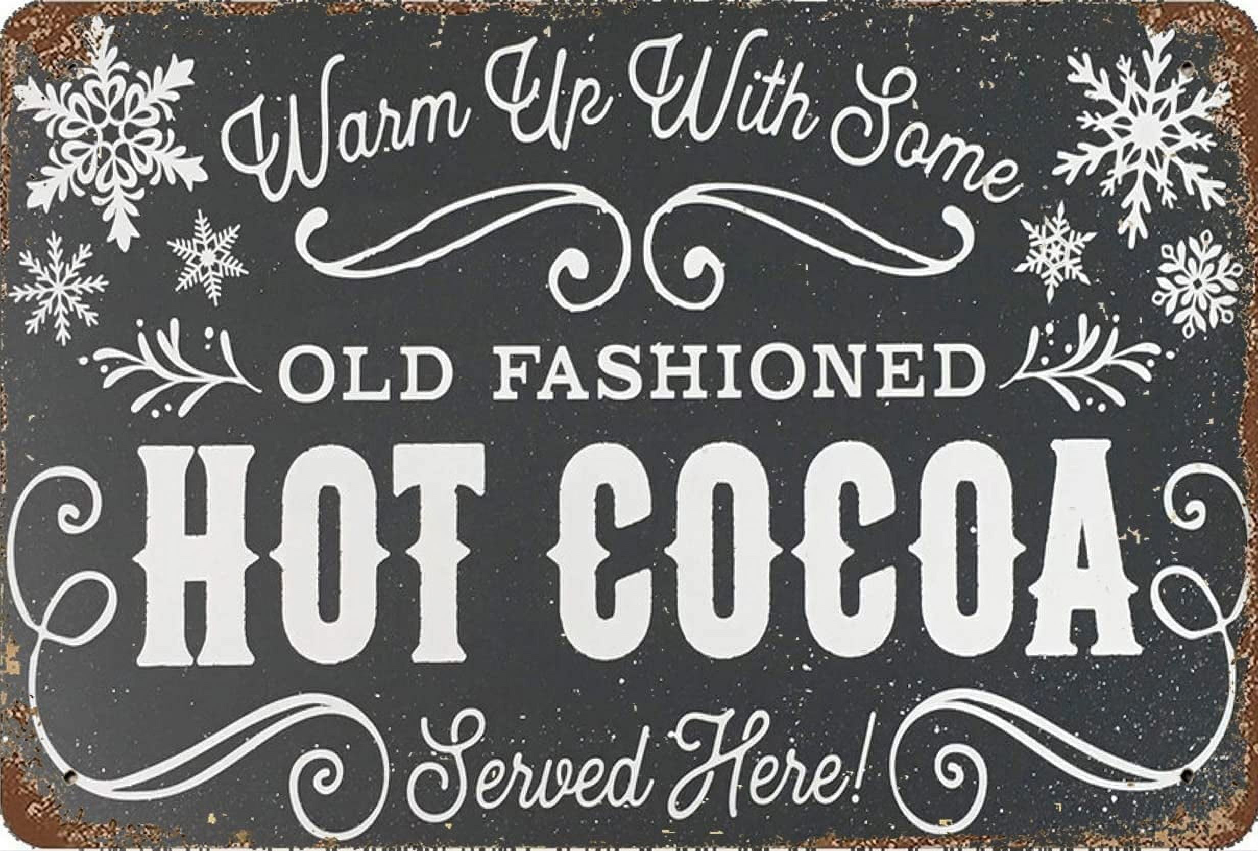 Hot Cocoa Bar Metal Signs Vintage Christmas Decor Tin Sign Hot ...