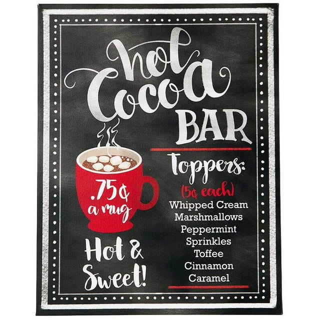 Hot Cocoa Bar Wall Signs - Black - Walmart.com