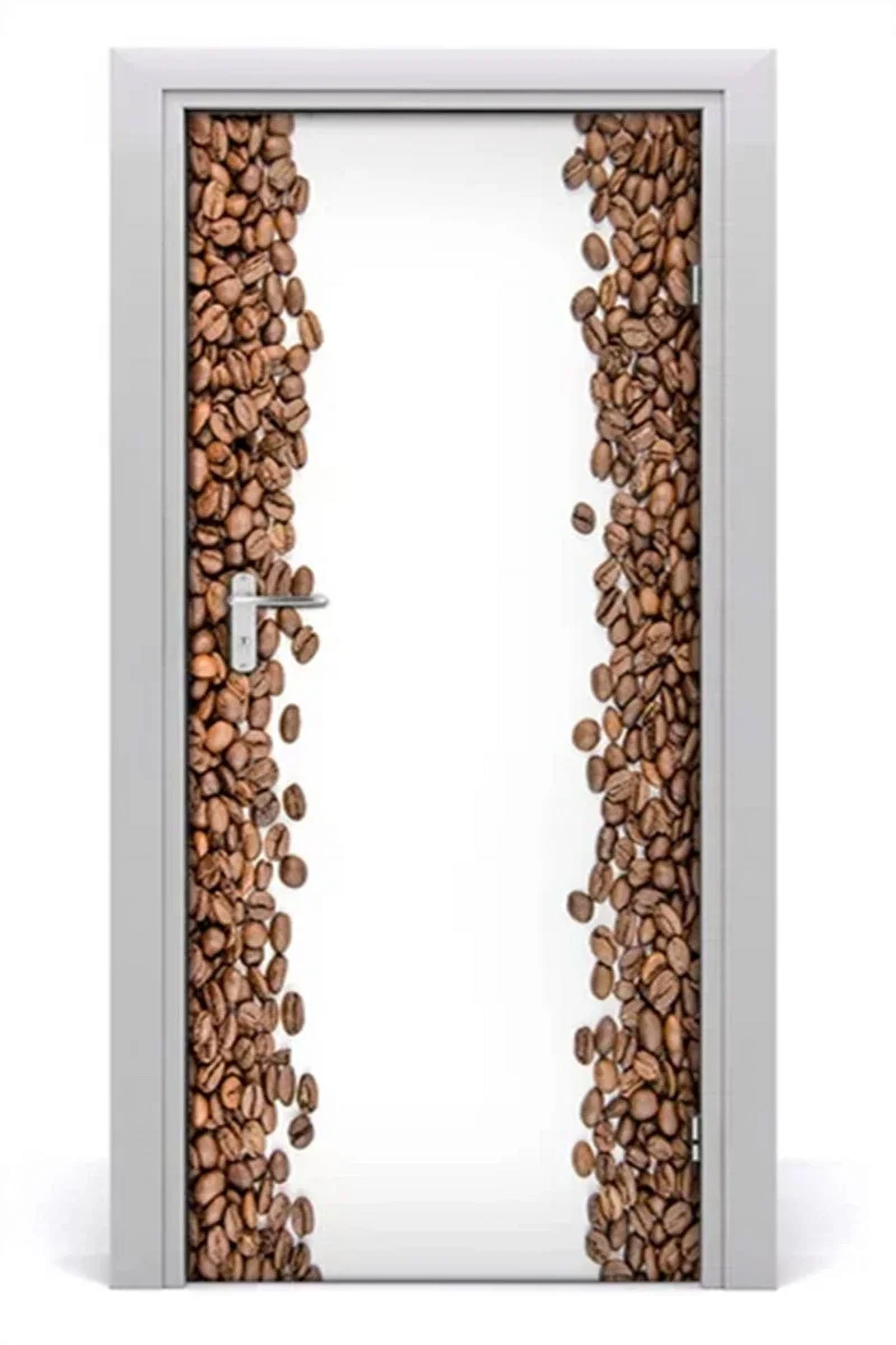 Hot Coffee Drink Theme Door Wallpaper Sticker Beans Stickers Self ...