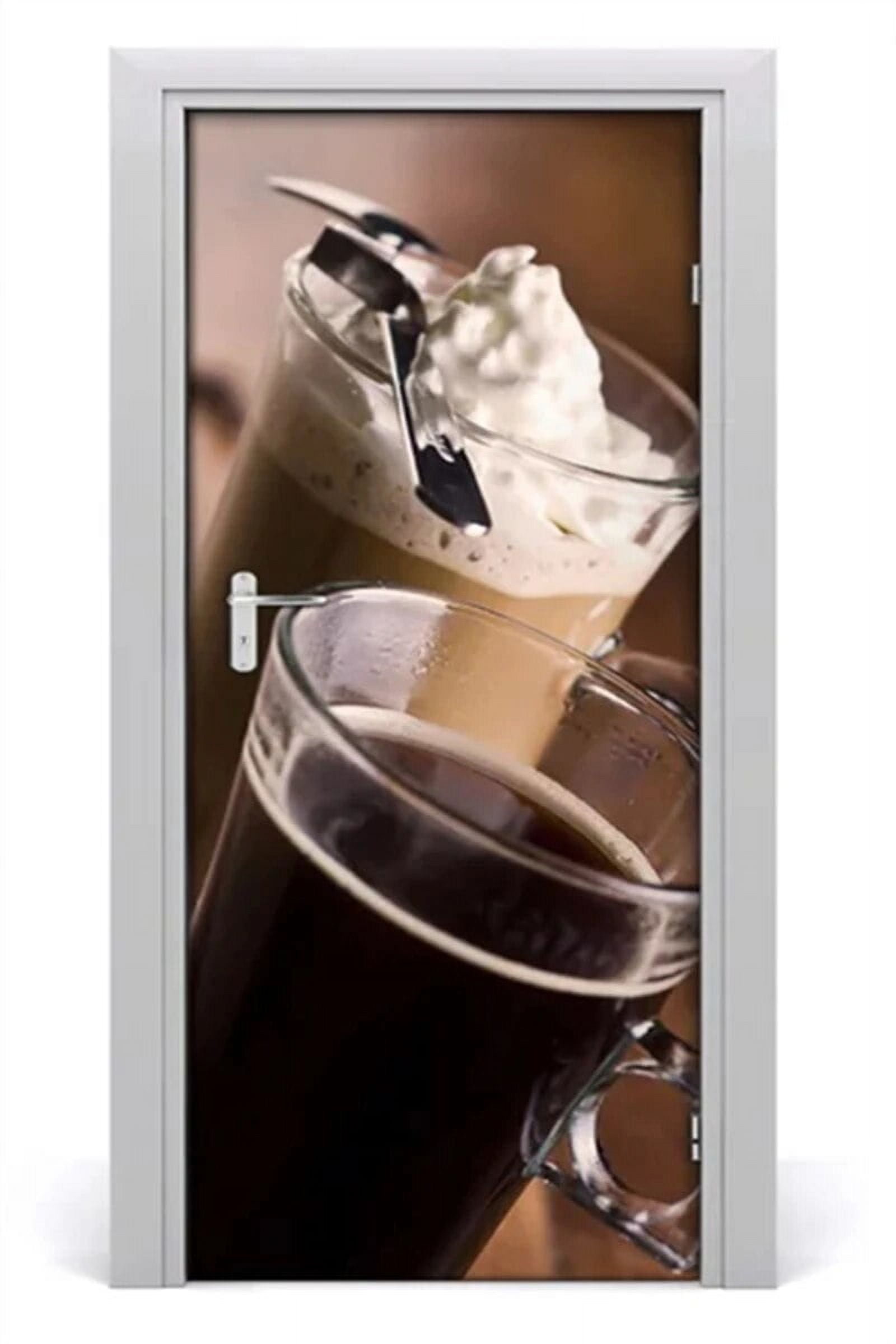 Hot Coffee Drink Theme Door Wallpaper Sticker Coffee Beans Door ...