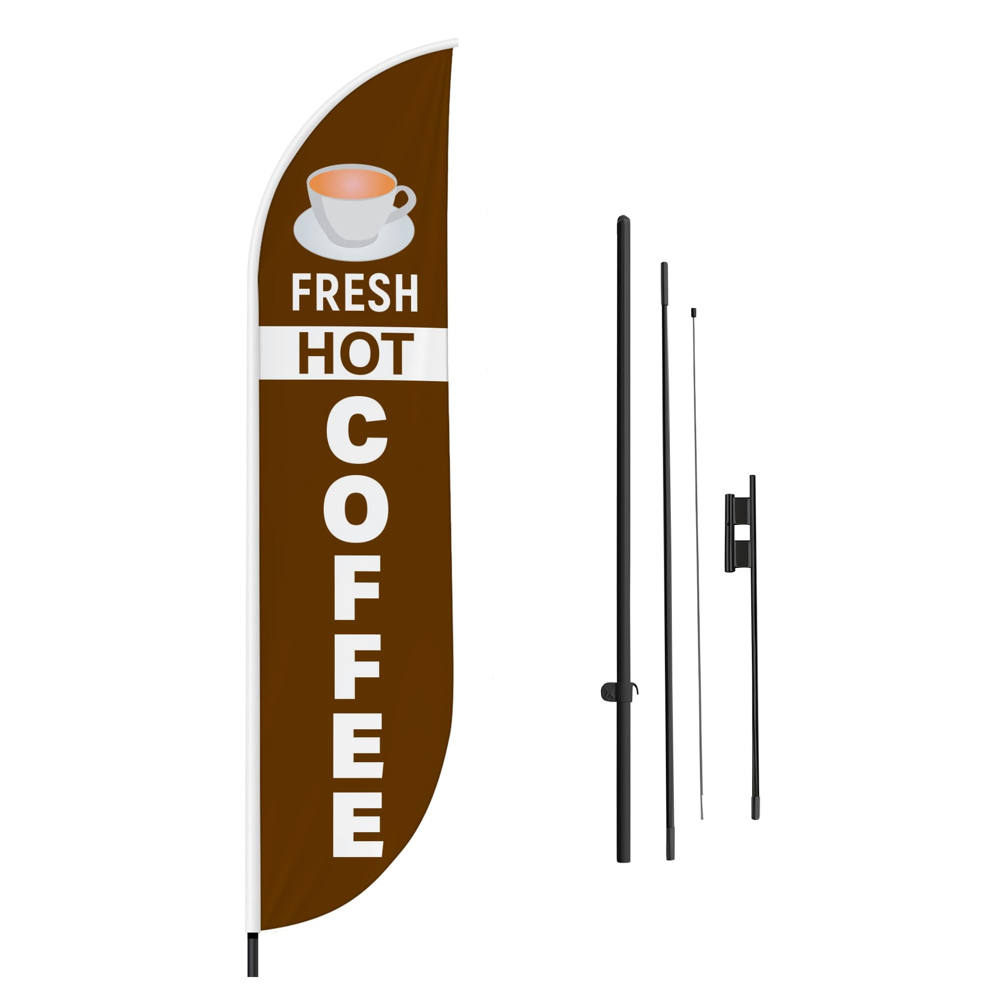 Hot Coffee Feather Flag(11.5feetX2.5feet) by DreamController | Outdoor ...