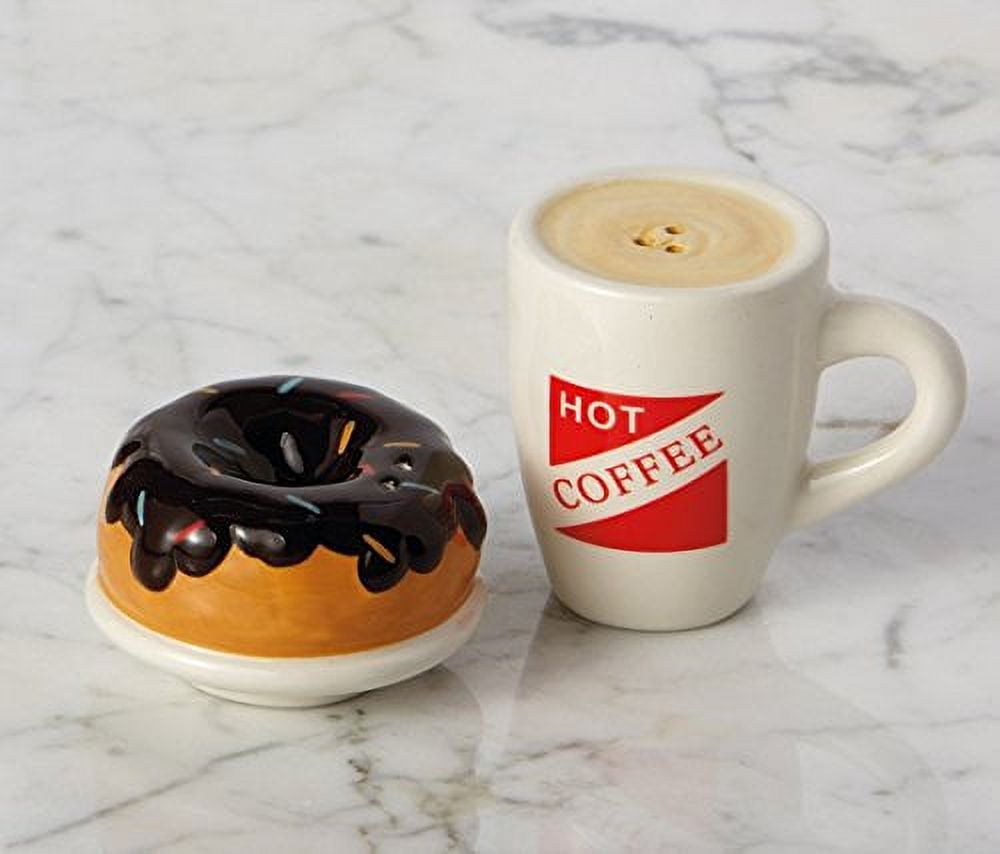 Hot Coffee and Donut Ceramic Salt and Pepper Shakers - Walmart.com