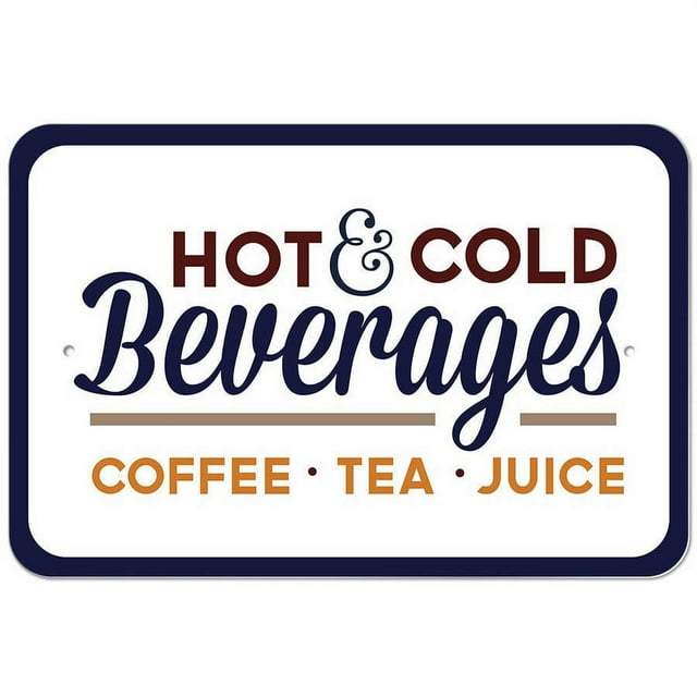 Hot & Cold Beverages Coffee Tea Juice Sign - Walmart.com