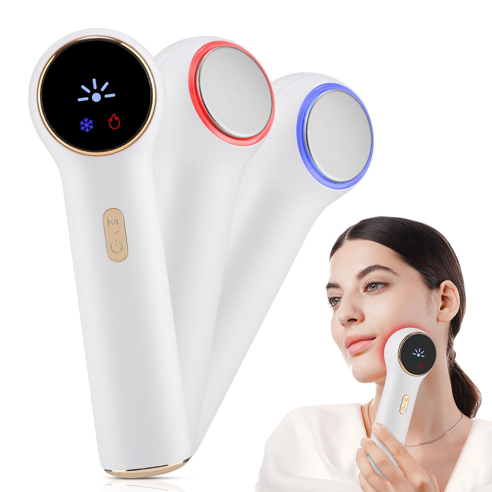 Hot & Cold Facial Beatury Device, Red/Blue Light Compress with LCD ...