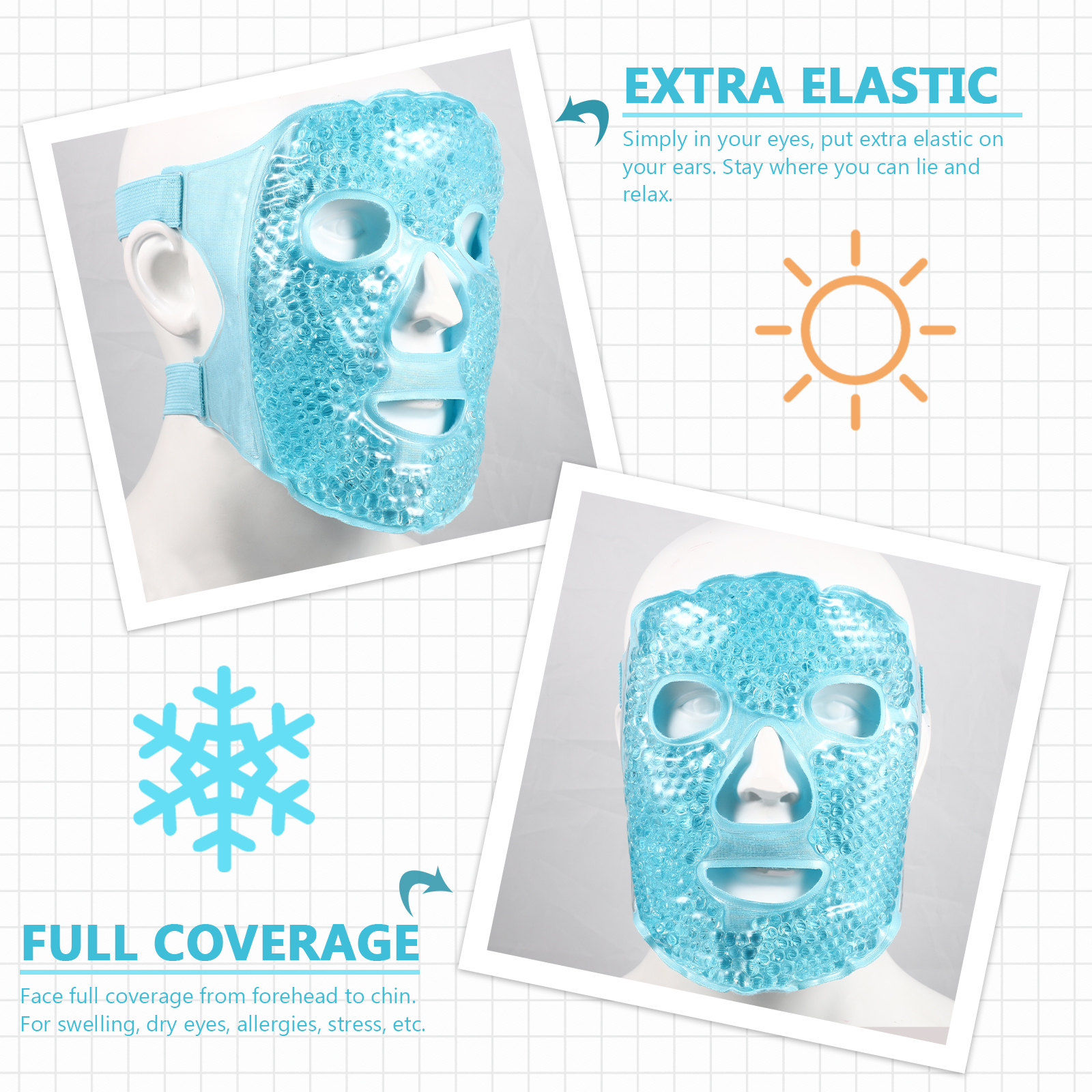 Hot Cold Facial Maskhot And Cold Gel Face Mask Freezer Ice Compress ...