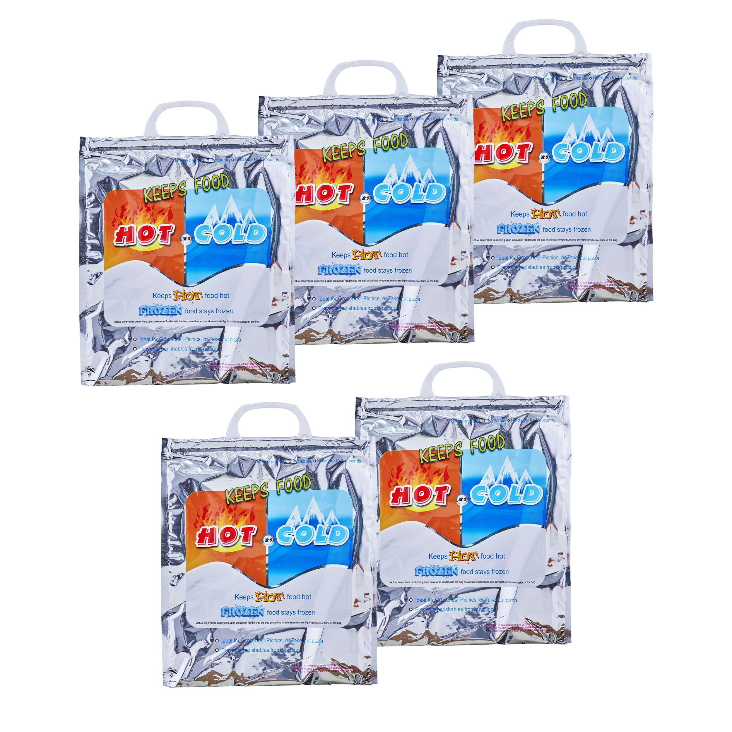 Hot and Cold Insulated Bags for Food Delivery, Grocery Shopping Bags ...