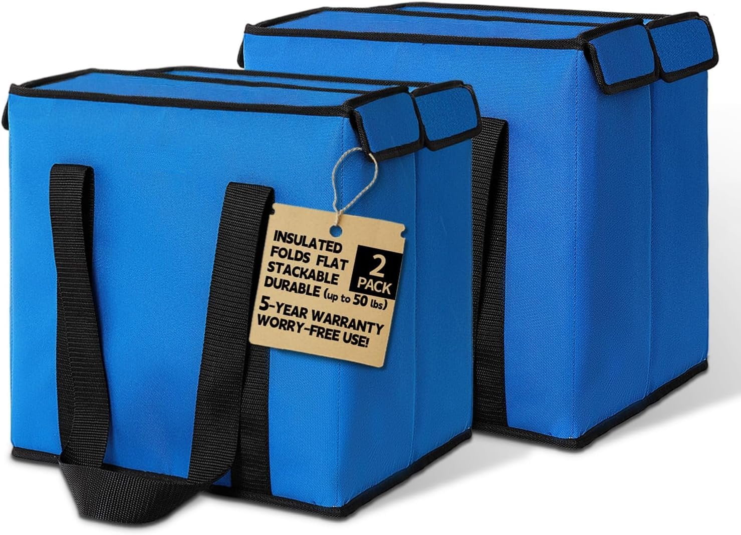 Hot Cold Insulated Grocery Bags Stackable Collapsible Foldable Cooler ...