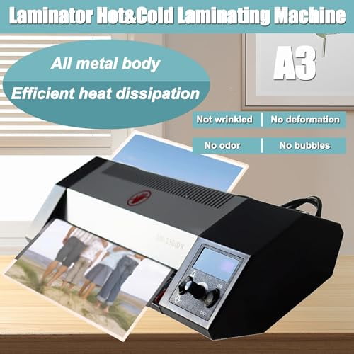 Hot&Cold Laminator Machine Metal A3 A4 Class Laminator Laminating ...