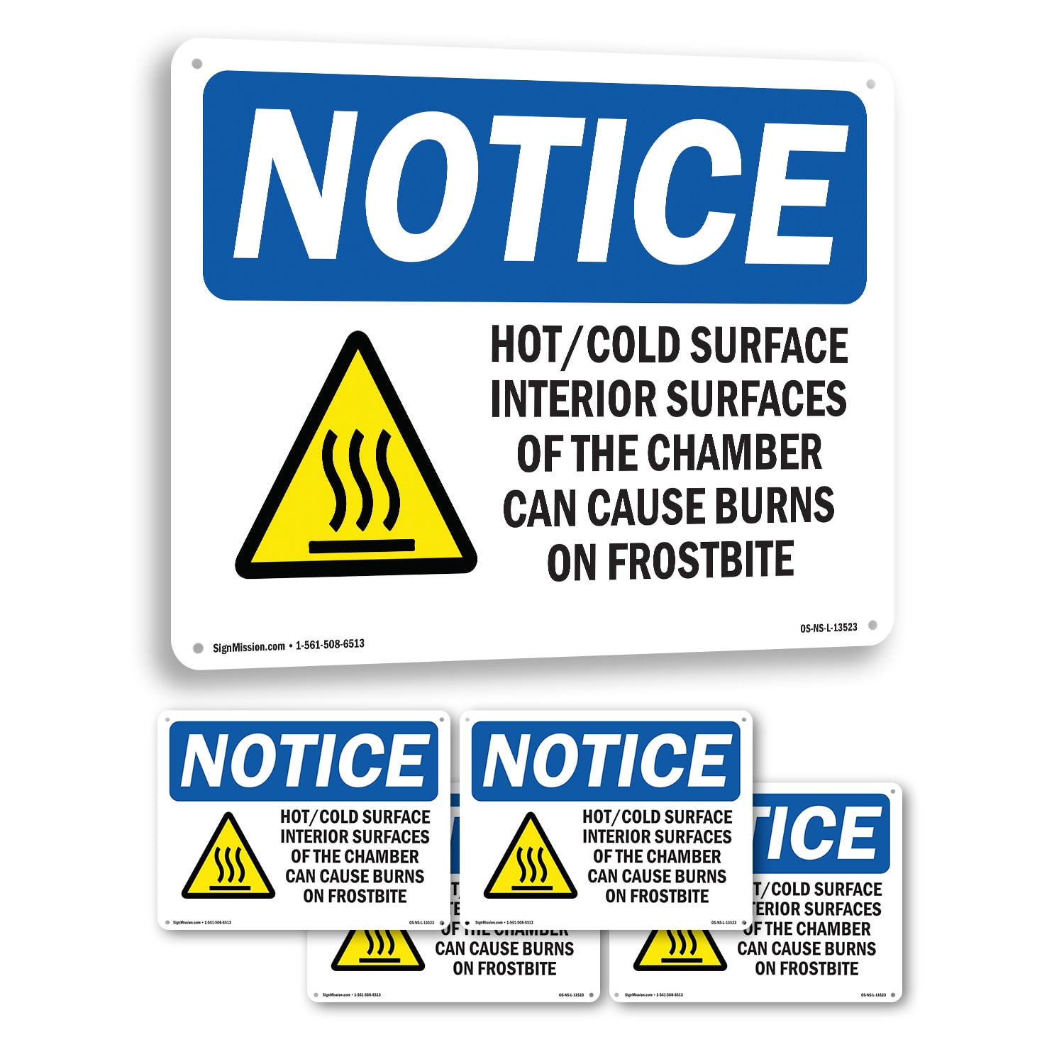 Hot Cold Surface Interior Surfaces OSHA Notice Rigid Plastic Sign 10 ...