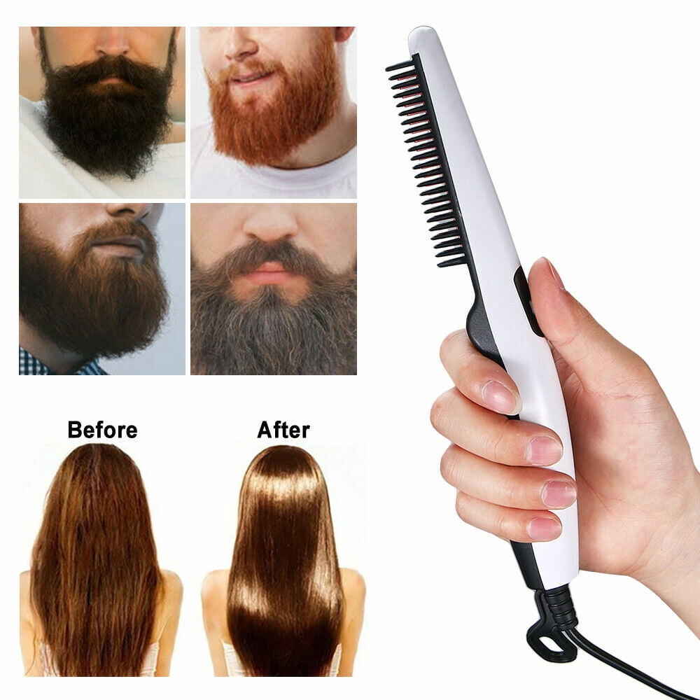 Hot Comb Hair Straightener Brush for Men & Women, Fast Heating Electric ...