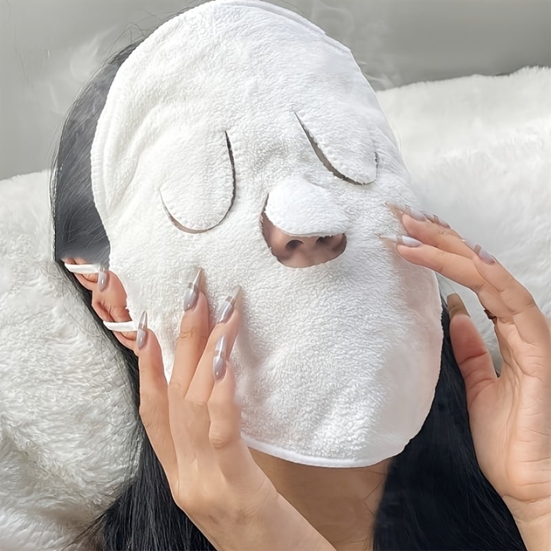 Hot Compress Face Steaming Towel, 4 Pack Reusable Face Towel Mask with ...