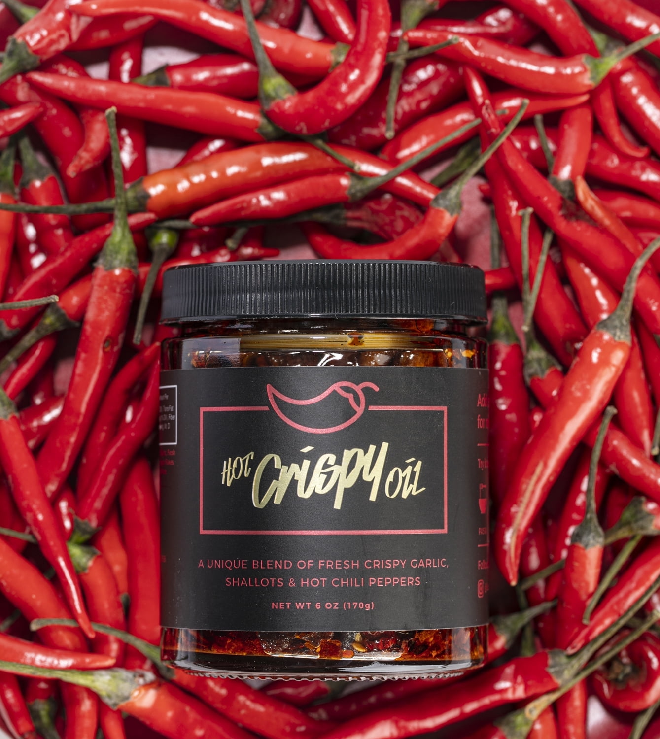 Hot Crispy Oil - Original Blended Cooking Pepper Chilly, 6oz Glass Jar ...